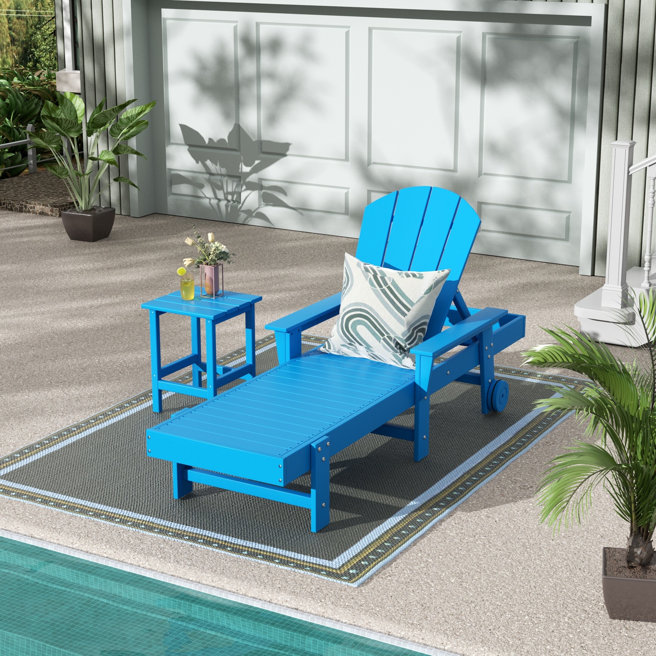 Polytrends Laguna All Weather Poly Pool Outdoor Chaise Lounge - with ...