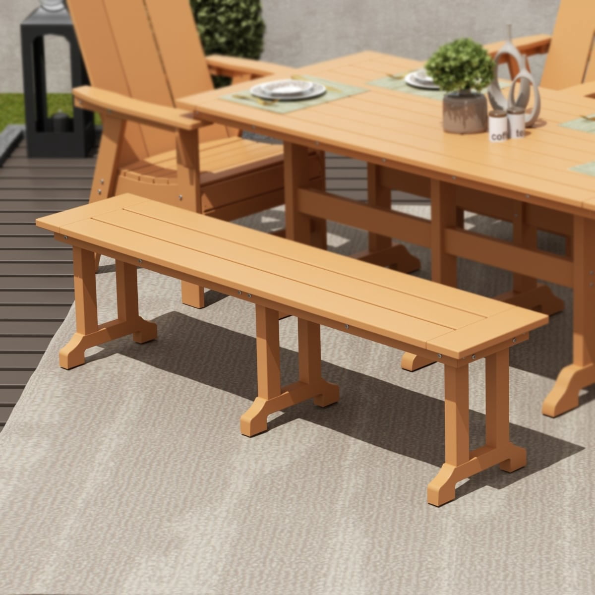 Polytrends Laguna Hdpe All Weather Outdoor Patio 65" Bench Teak ...