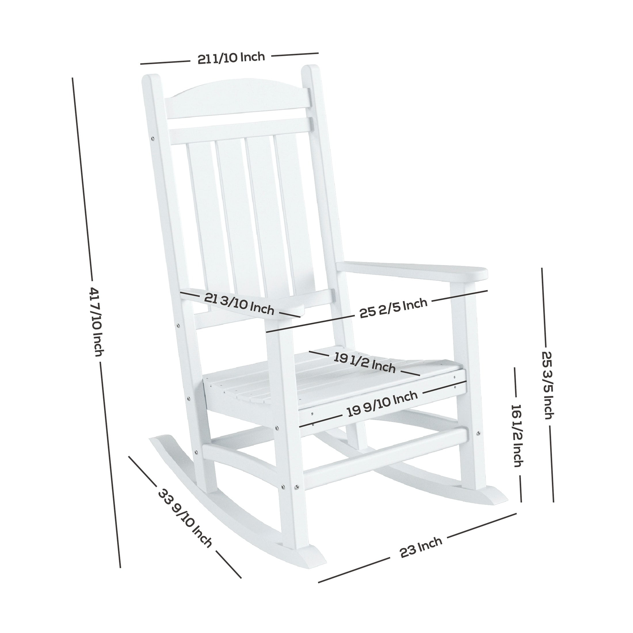 Polytrends Laguna Hdpe All Weather Outdoor Patio Rocking Chair Black ...