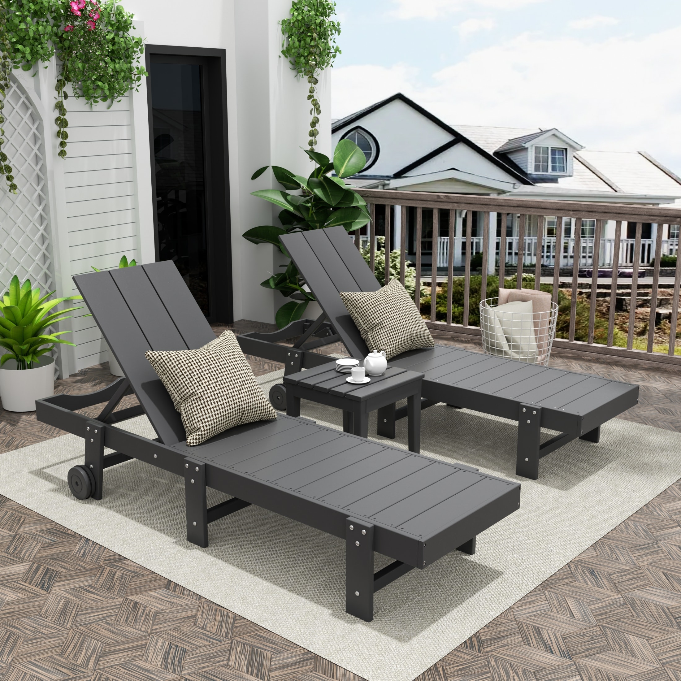 Polytrends Shoreside Modern Poly Eco-Friendly All Weather Reclining ...