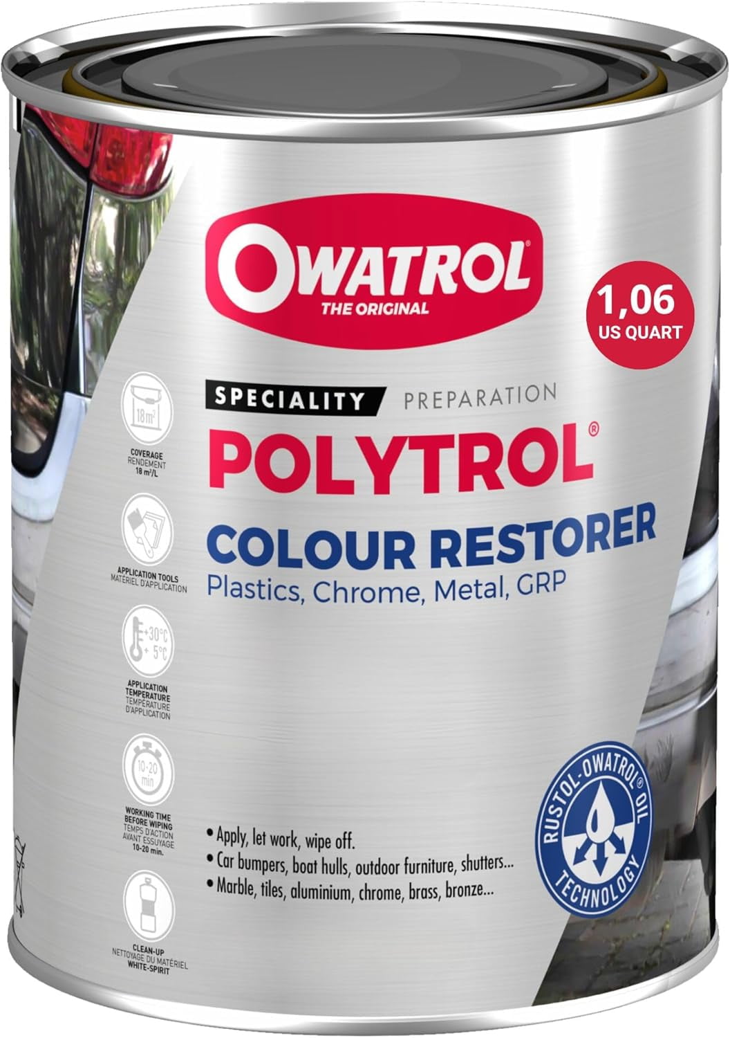 Polytrol Plastic Restorer for Cars 1,06 US Qu, Color Restorer, Car ...