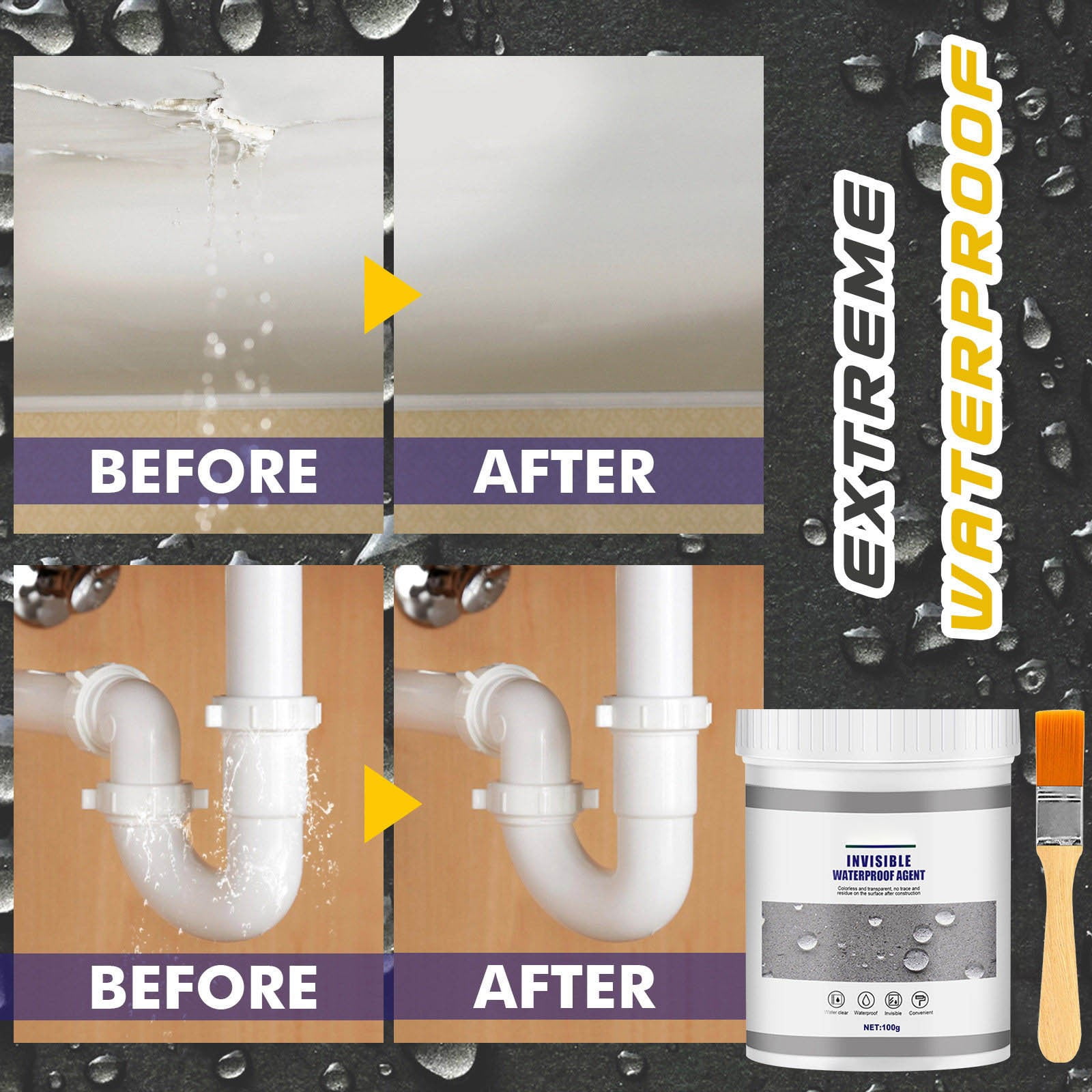 Polyurethane Construction Adhesive Coating with Brush, Rubber Sealant ...