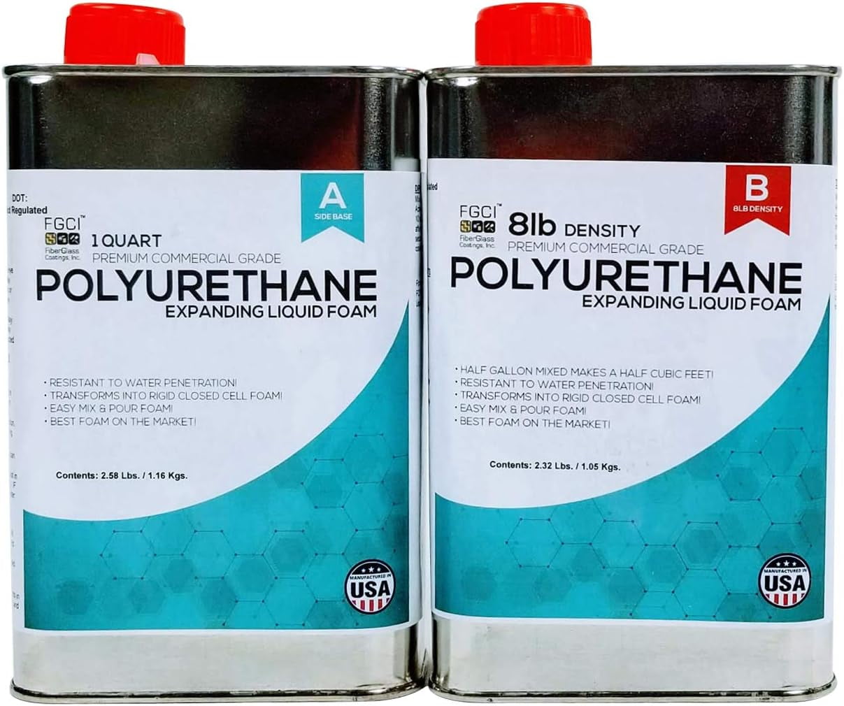 Polyurethane Expanding Liquid Foam 1/2 Gallon KIT, 8 LB Density ...