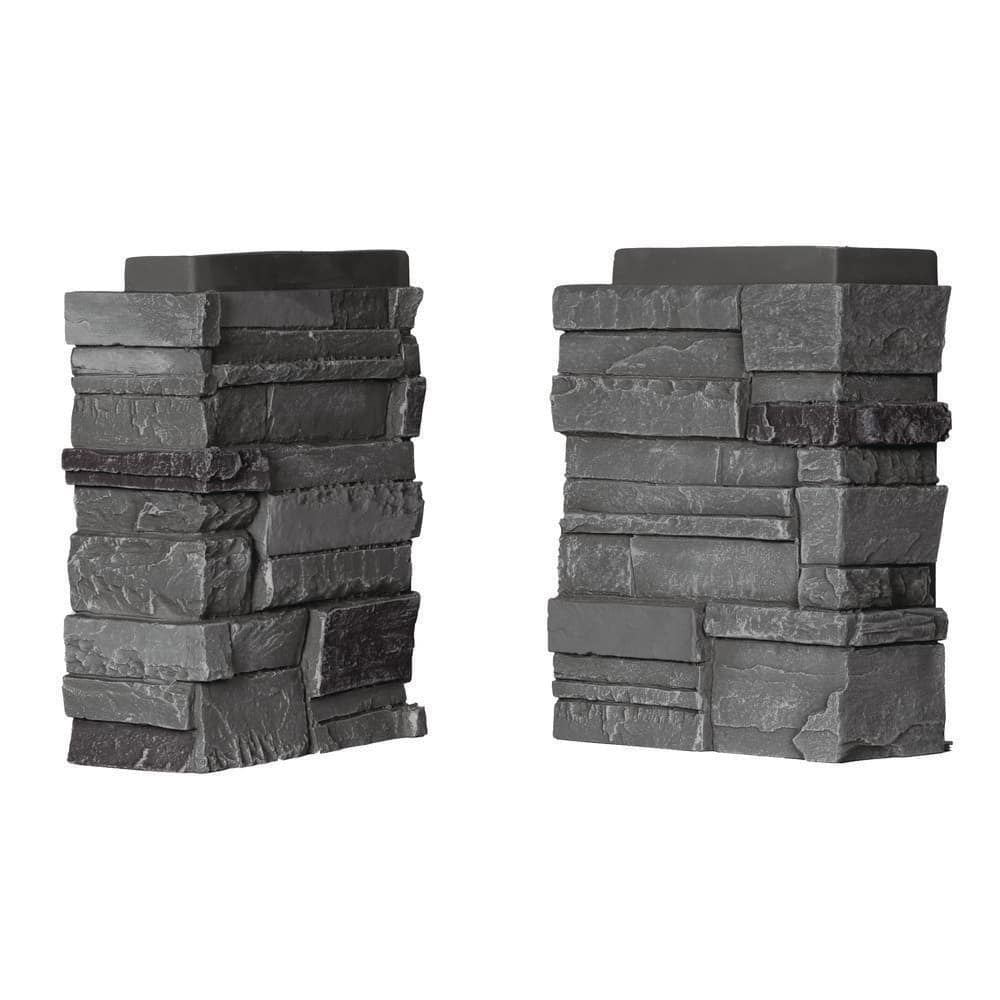 Polyurethane Faux Stacked Stone Corners -Volcano Ash - Walmart.com