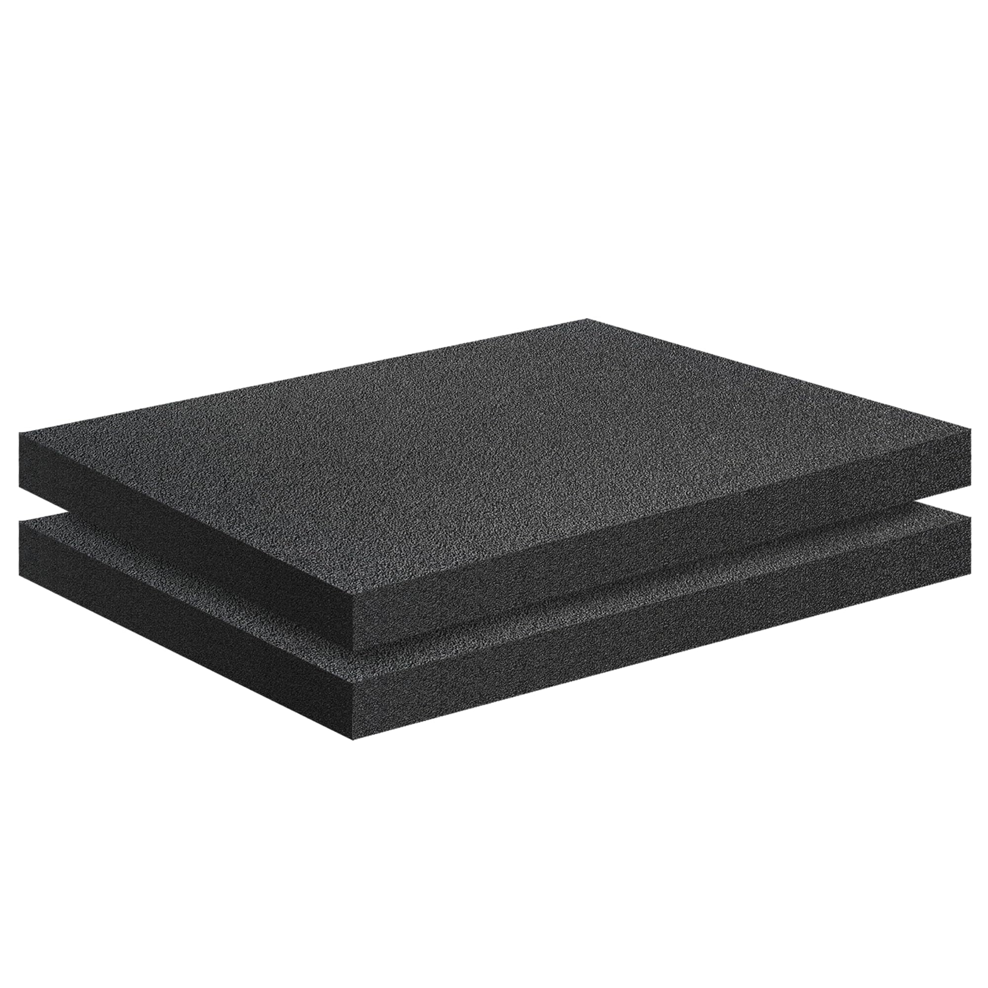 Polyurethane Foam Sheets 16x12x1 Inch, 2 Pack Black Cuttable Padding ...