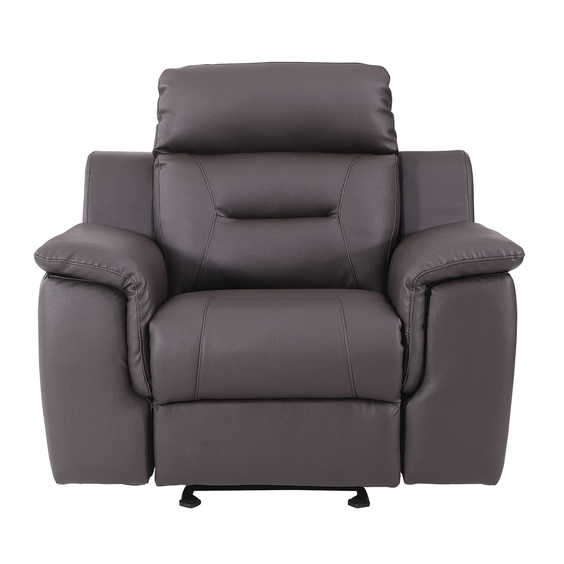 Polyurethane Foam, Stainless Steel Base - Reclining Leather Chair for ...