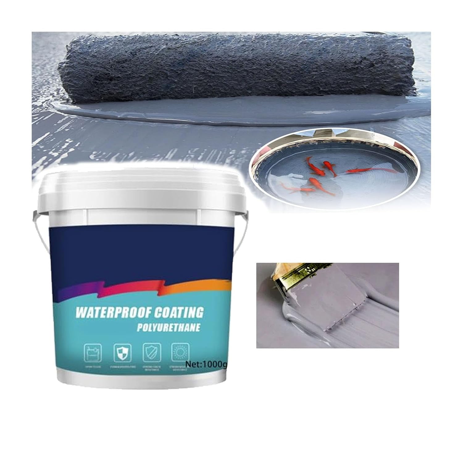 Polyurethane Waterproof Coating, 1000g Polyurethane Waterproofing and ...