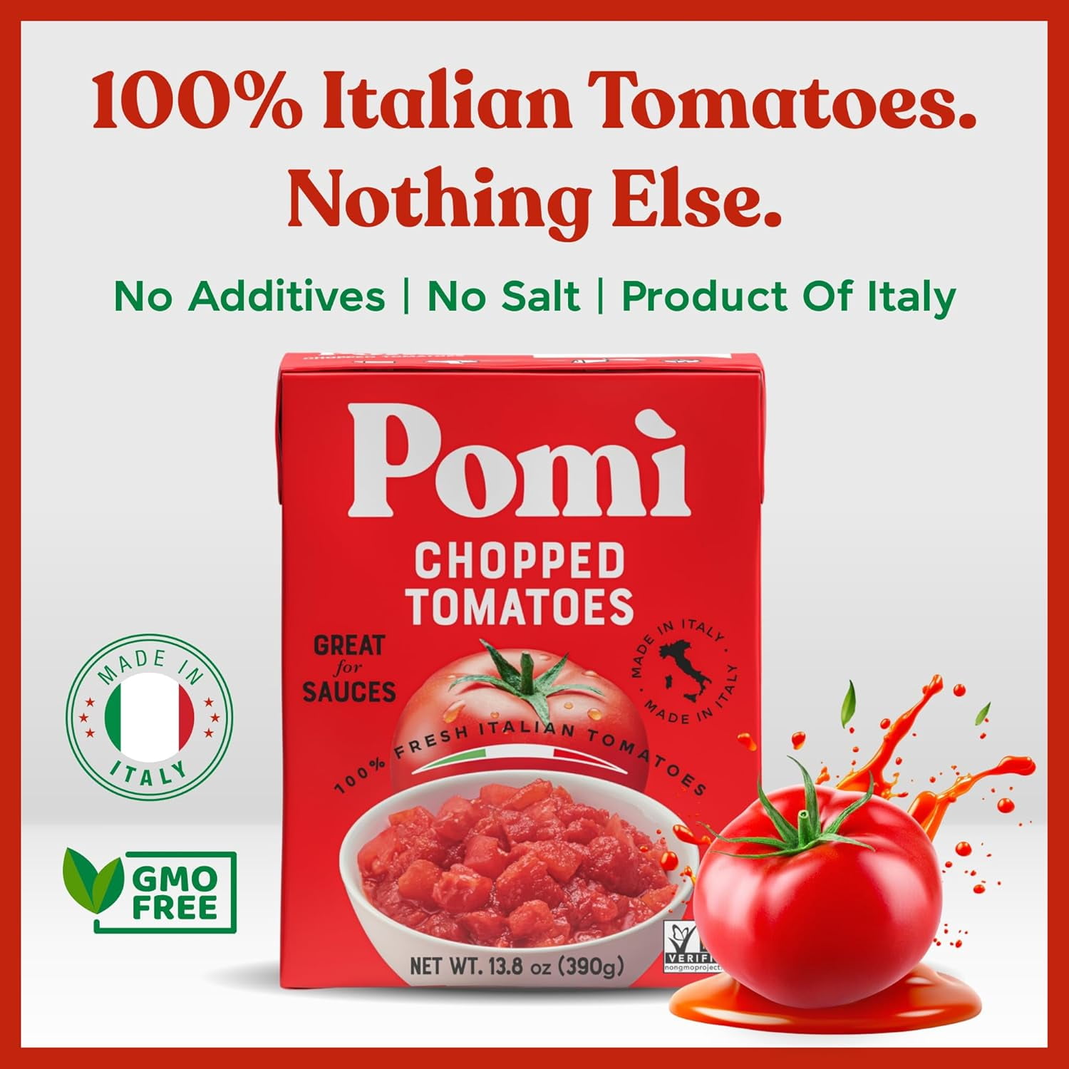 Pomì Chopped Tomatoes 13.8oz (Pack of 1) - Italian Chopped Tomato Made ...