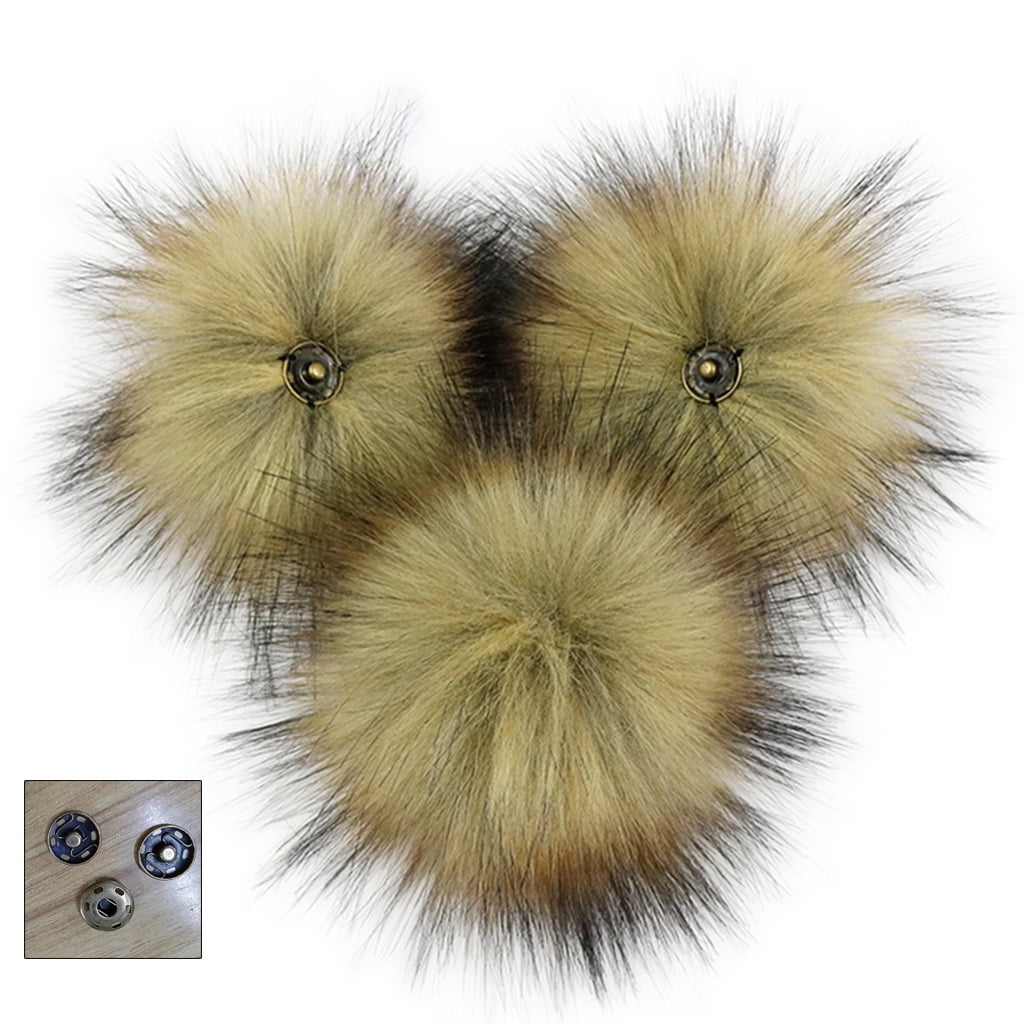 Pom Pom Fluffy Faux Fur Hair Ball Tassels Pendant Charm DIY Hat Scarf ...