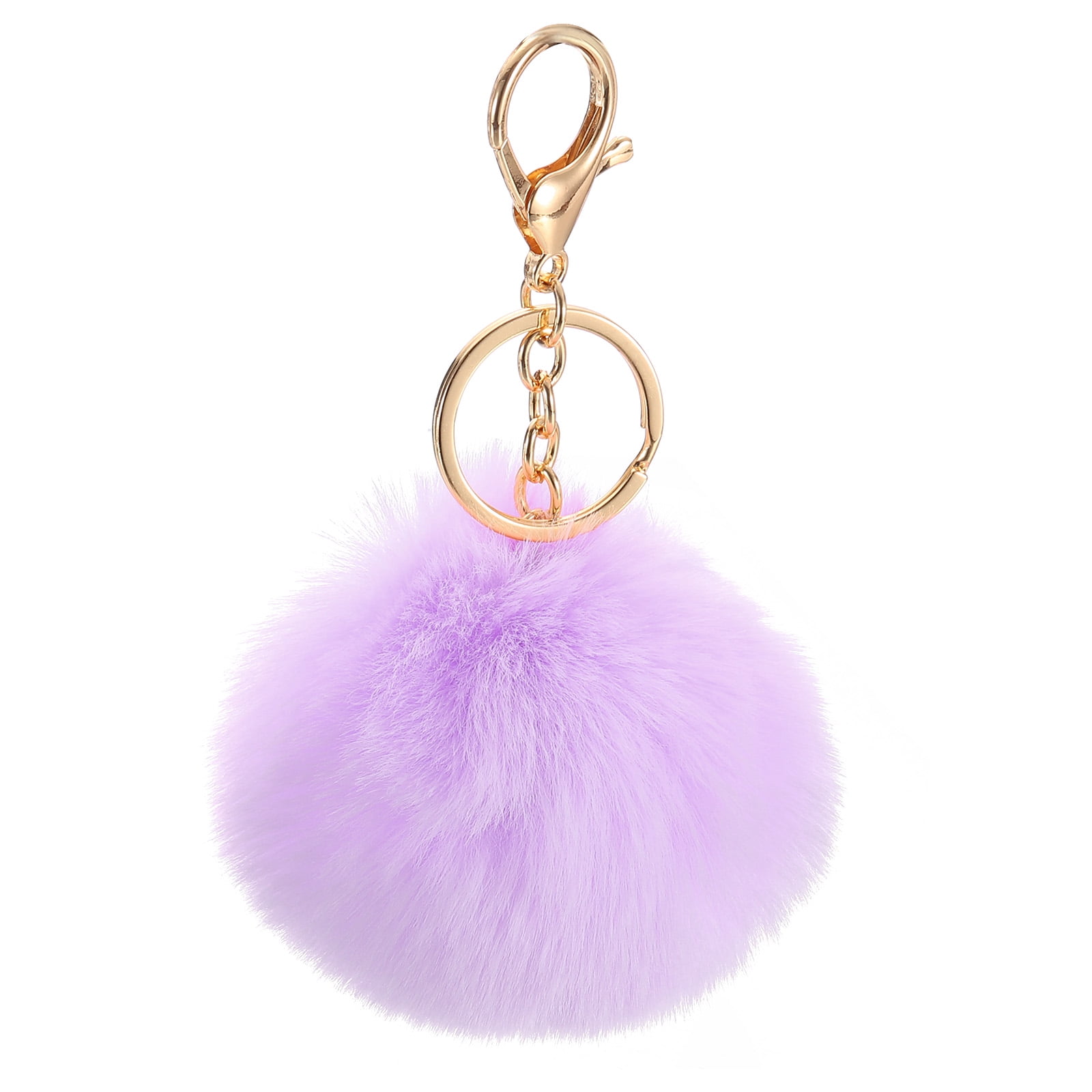 Pom Pom Keychain, 8cm Faux Rabbit Fur Puff Ball Keychain, Soft Cute ...