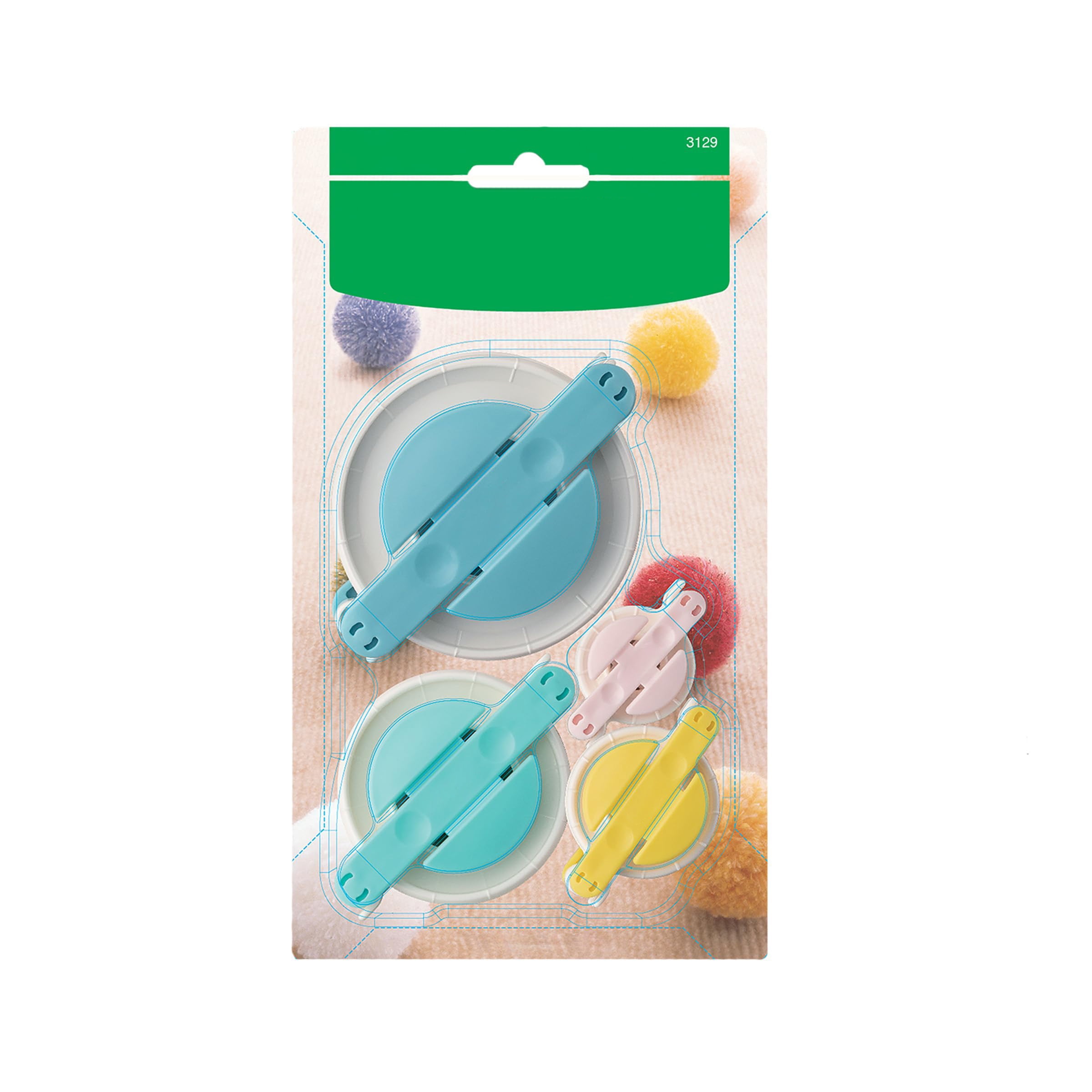 Pom Pom Maker Set with 4 Sizes, 1.38 to 3.38 Inch Craft Tool for Yarn ...