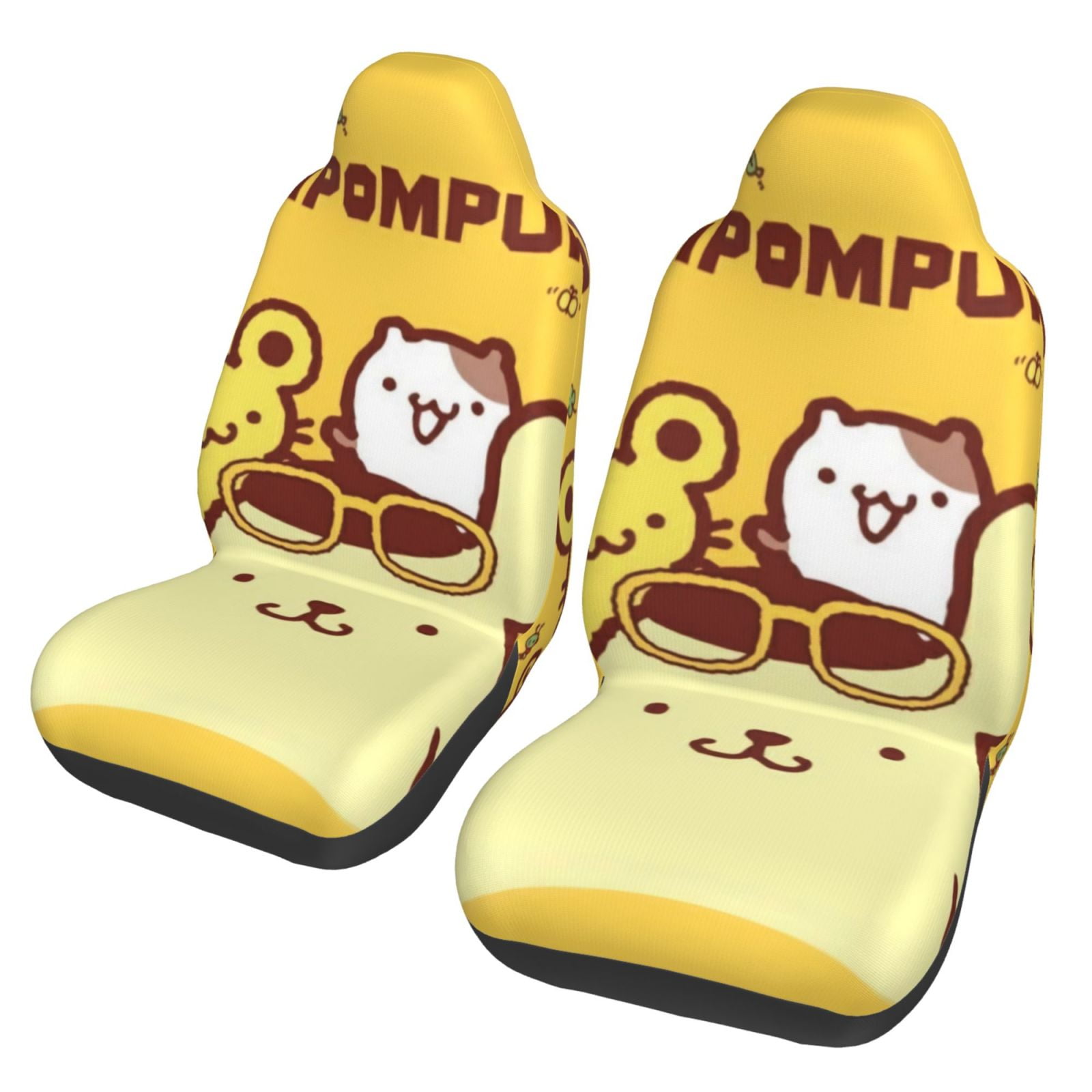 Pom Pom Purin Car Seat Cover Colorful Print Front Seat Covers 2 Packs ...