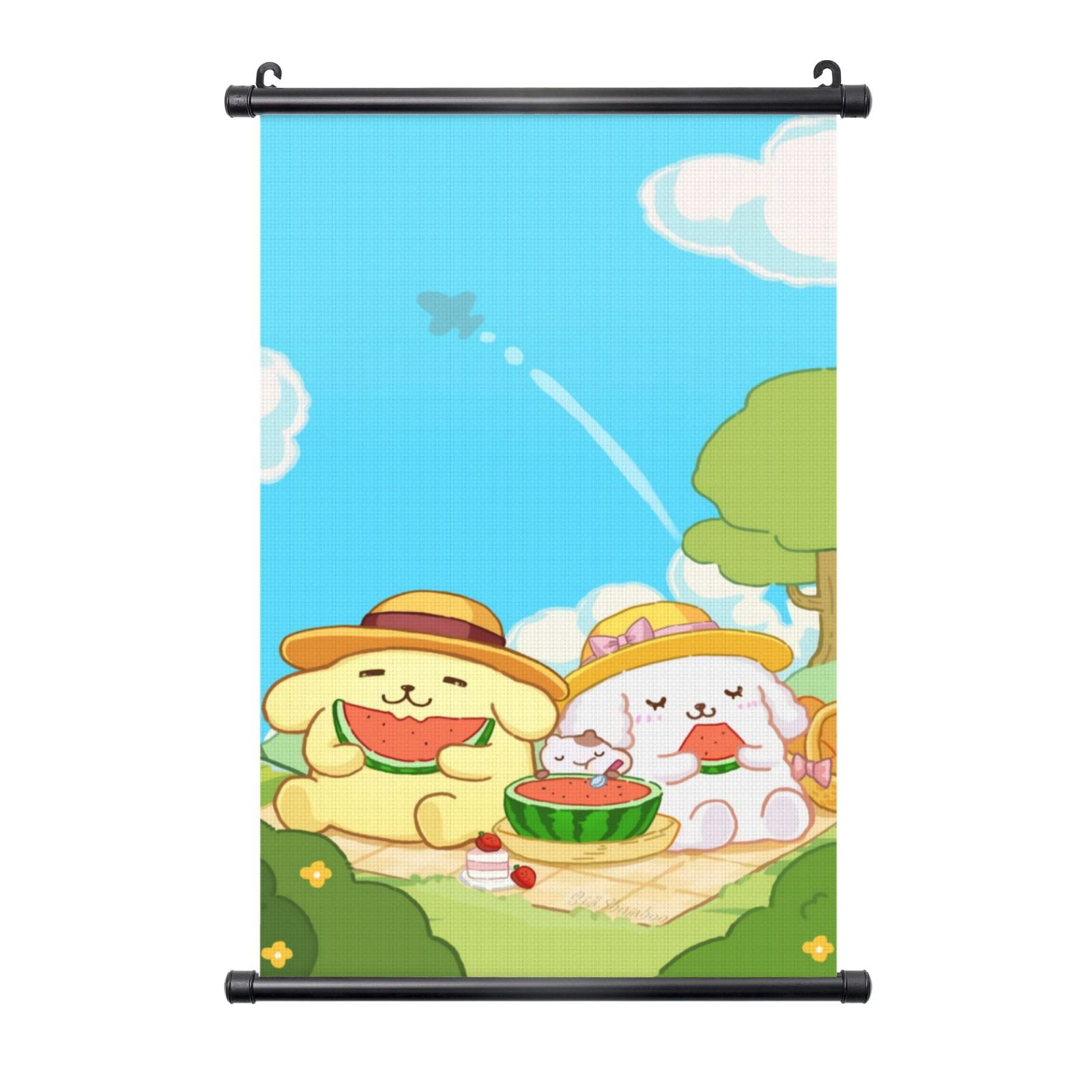 Pom Pom Purin Poster Plastic Shaft Wall Hanging Banner Artwork Canvas ...