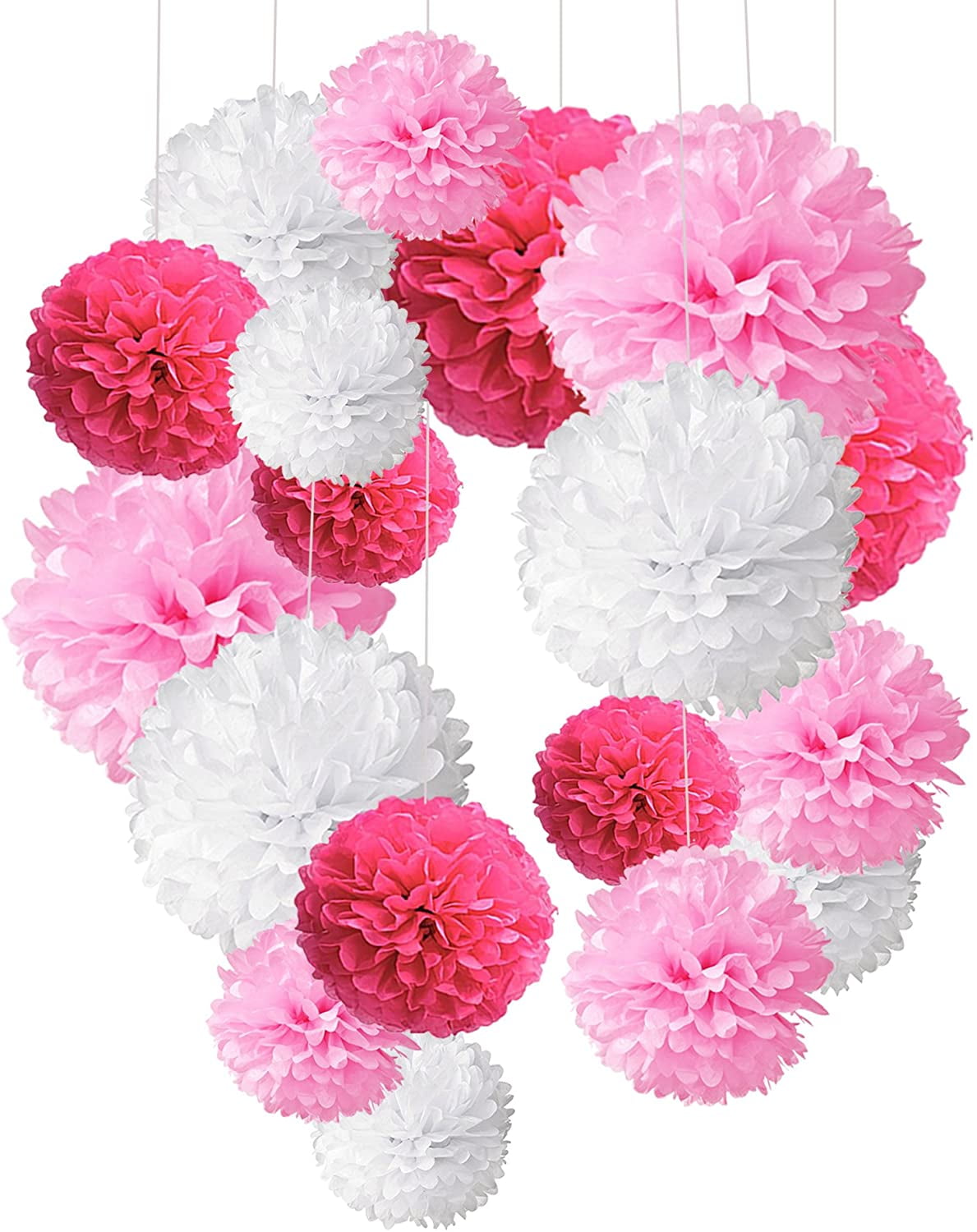 Pom Pom Tissue Paper Flowers, Paper Fan Birthday Decoration Honeycomb ...
