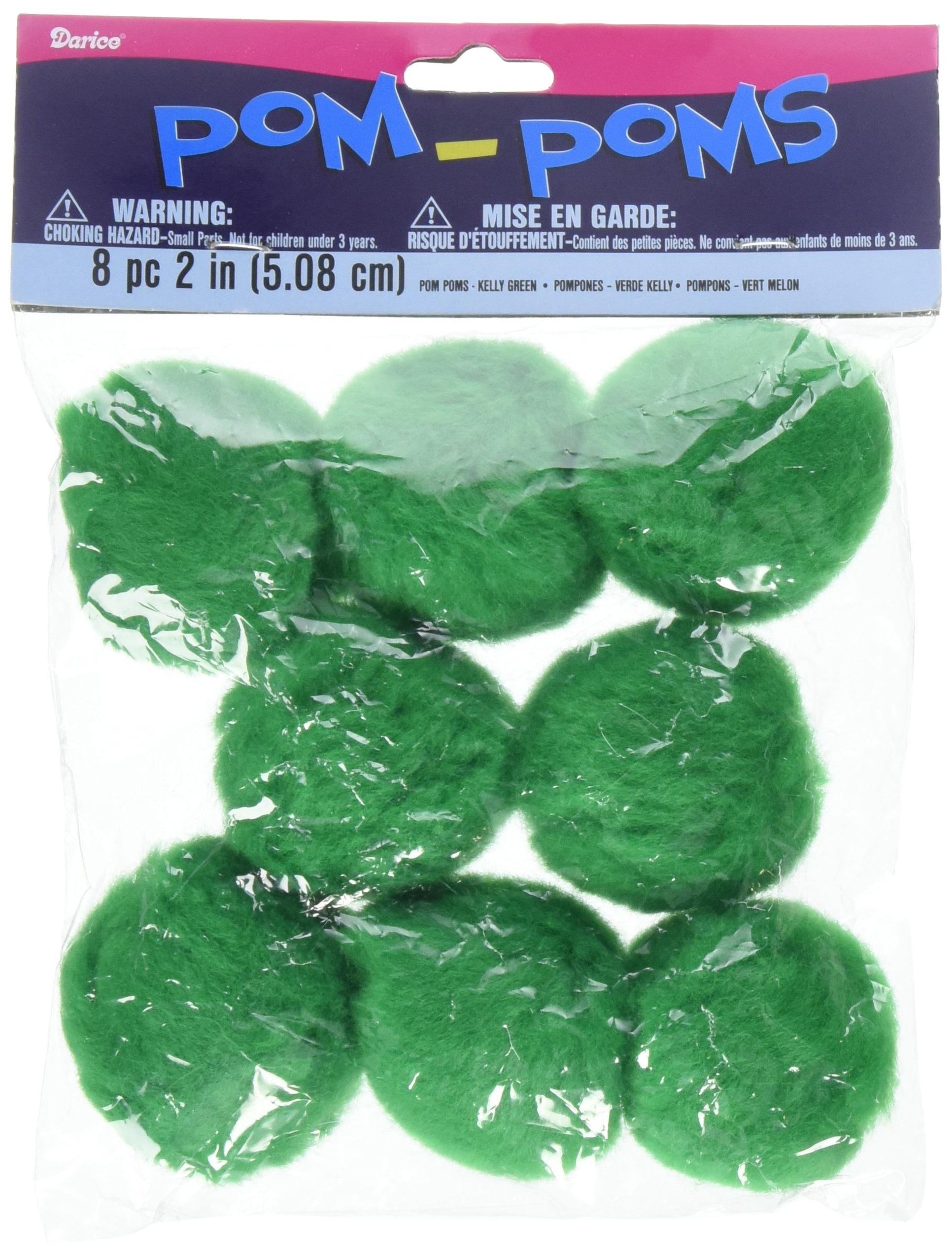 Pom-Poms 2" 8/Pkg-Kelly Green, Pk 6, Darice - Walmart.com