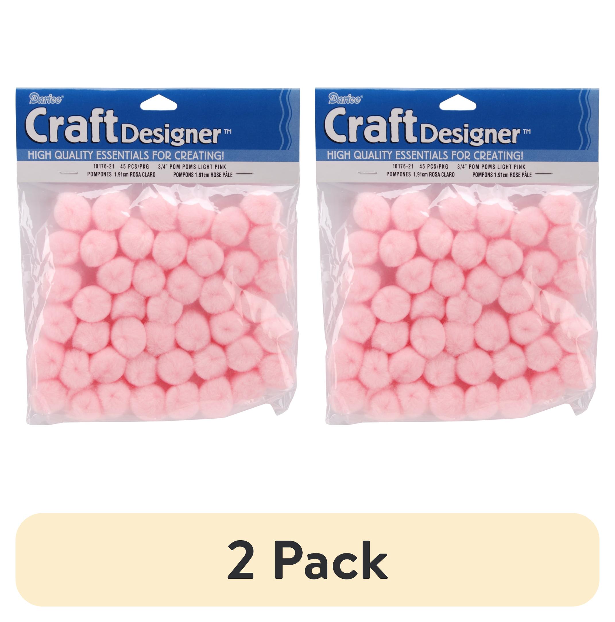 (2 pack) Pom-Poms .75" 45/Pkg-Light Pink - Walmart.com