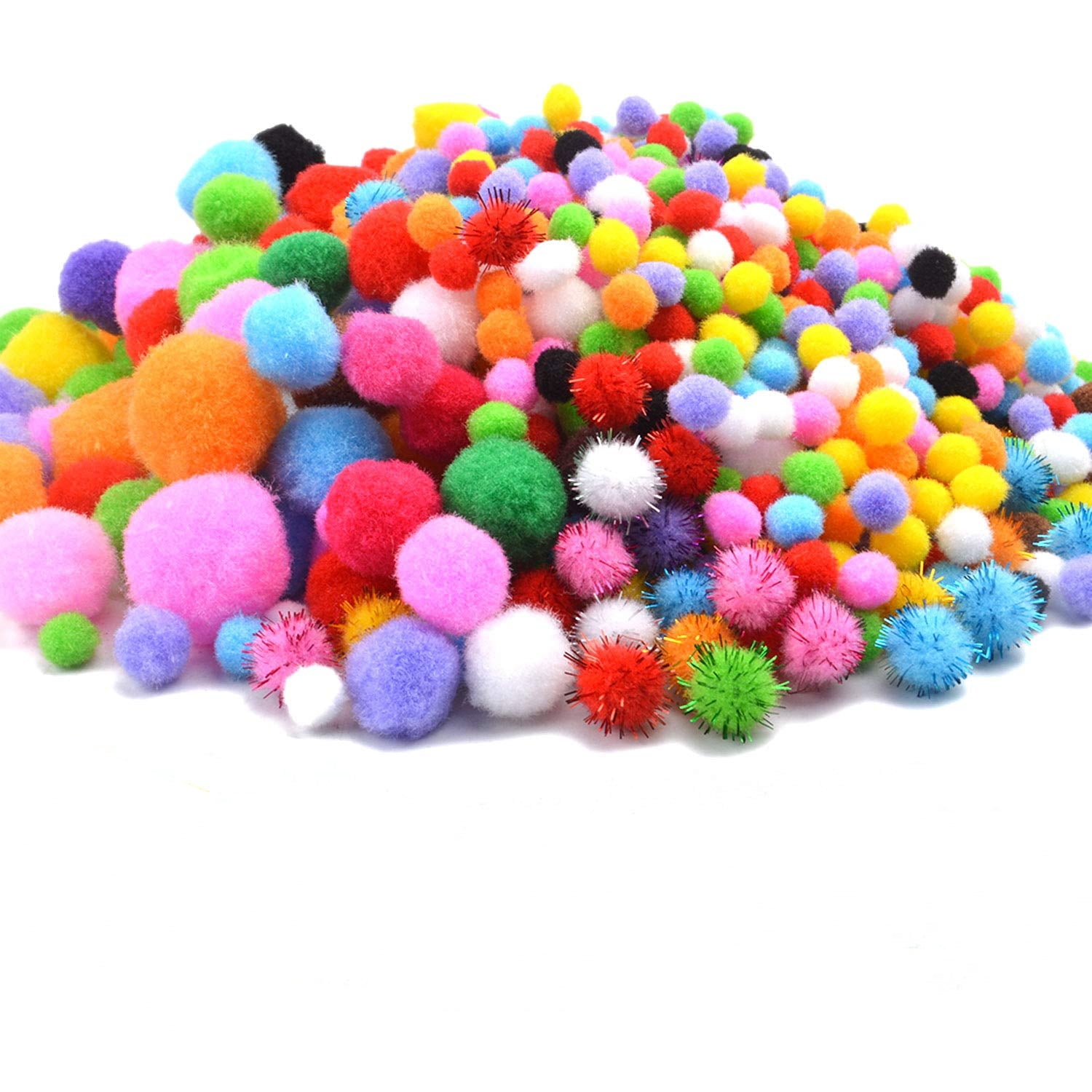 Pom Poms Set of 1000, Trianu Multicolor Bulk Pom Poms Arts and Crafts ...