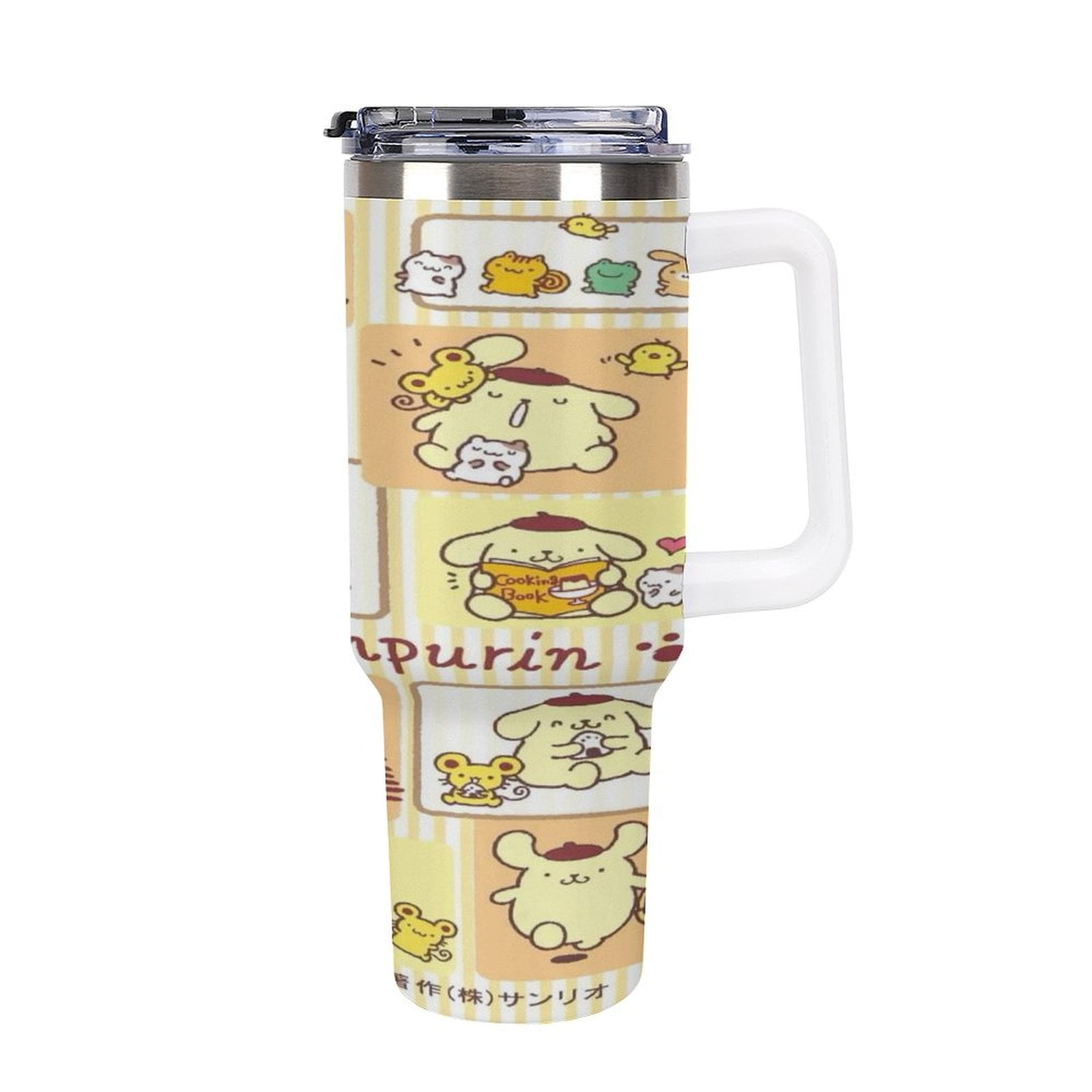 Pom Pom Purin 40oz Large Capacity Car Cup Tumbler with Handle And Straw ...