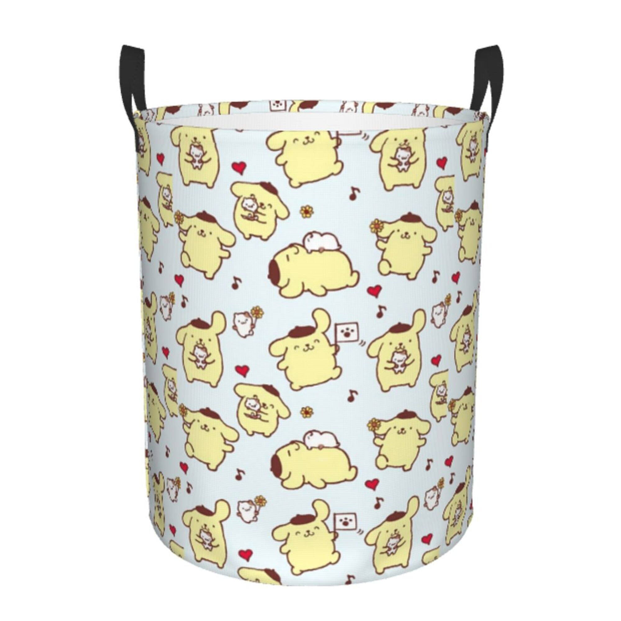Pom Pom Purin Laundry Hamper with Handles, Foldable Waterproof Circular ...
