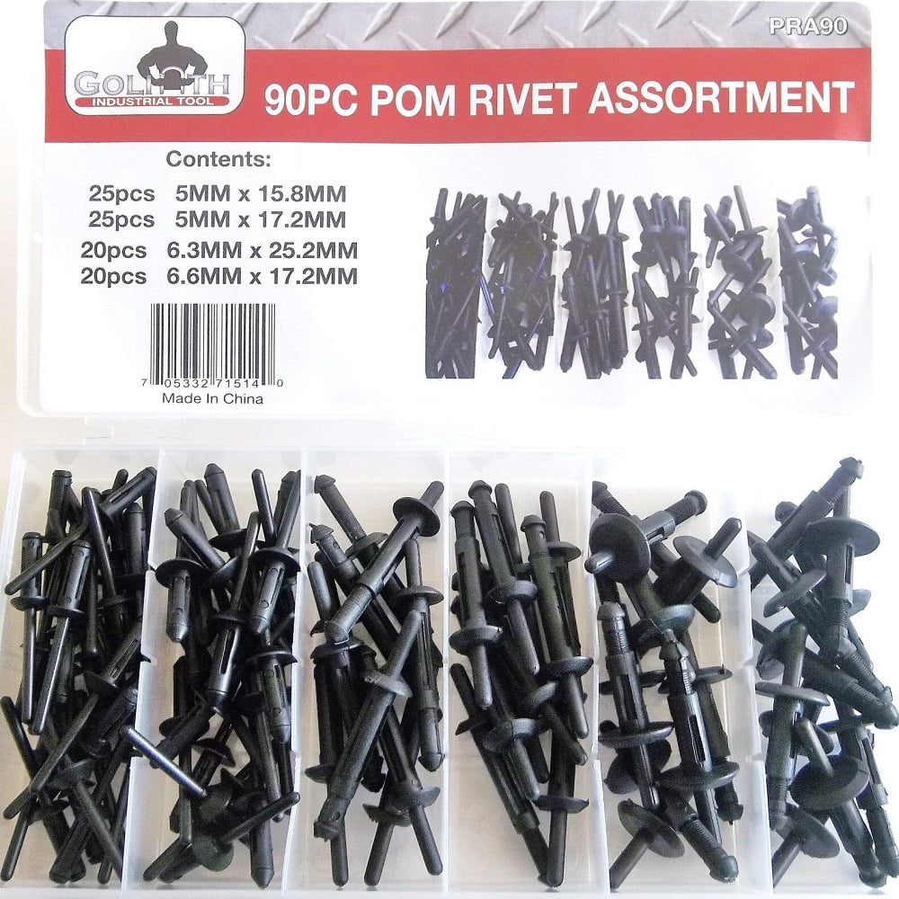 Pom Rivet Assortment POLYOXYMETHYLENE Pop Plastic 90 Pieces - Walmart.com