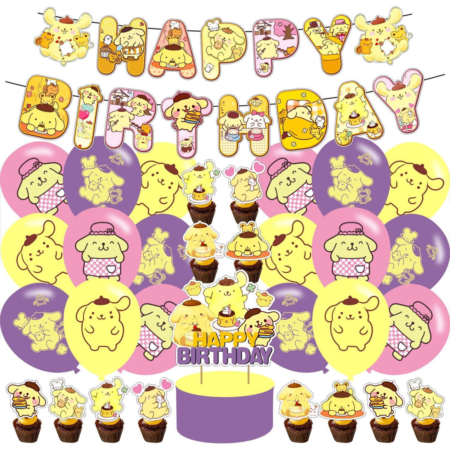 PomPomPurin Theme Birthday Party CM31 Decorations,PomPomPurin Party ...