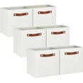 Pomatree 13x13 Storage Cubes - 6 Pack - Linen Fabric 13 Inch Cube ...