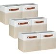 Pomatree 13x13 Storage Cubes - 6 Pack - Linen Fabric 13 Inch Cube ...