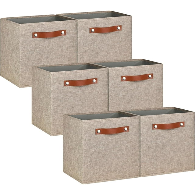 Free Shipping! Pomatree 13x13 Storage Cubes - 6 Pack - Linen Fabric 13 ...