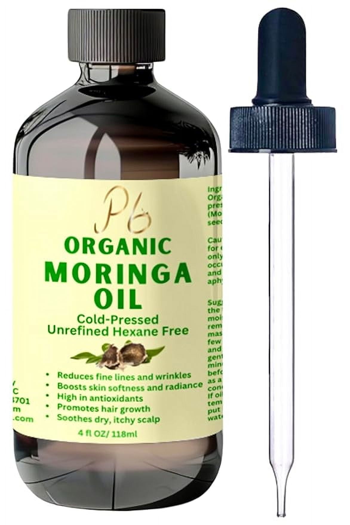 Pomberries Pure Organic Moringa Oil, Cold-Pressed & Unrefined, Nutrient ...