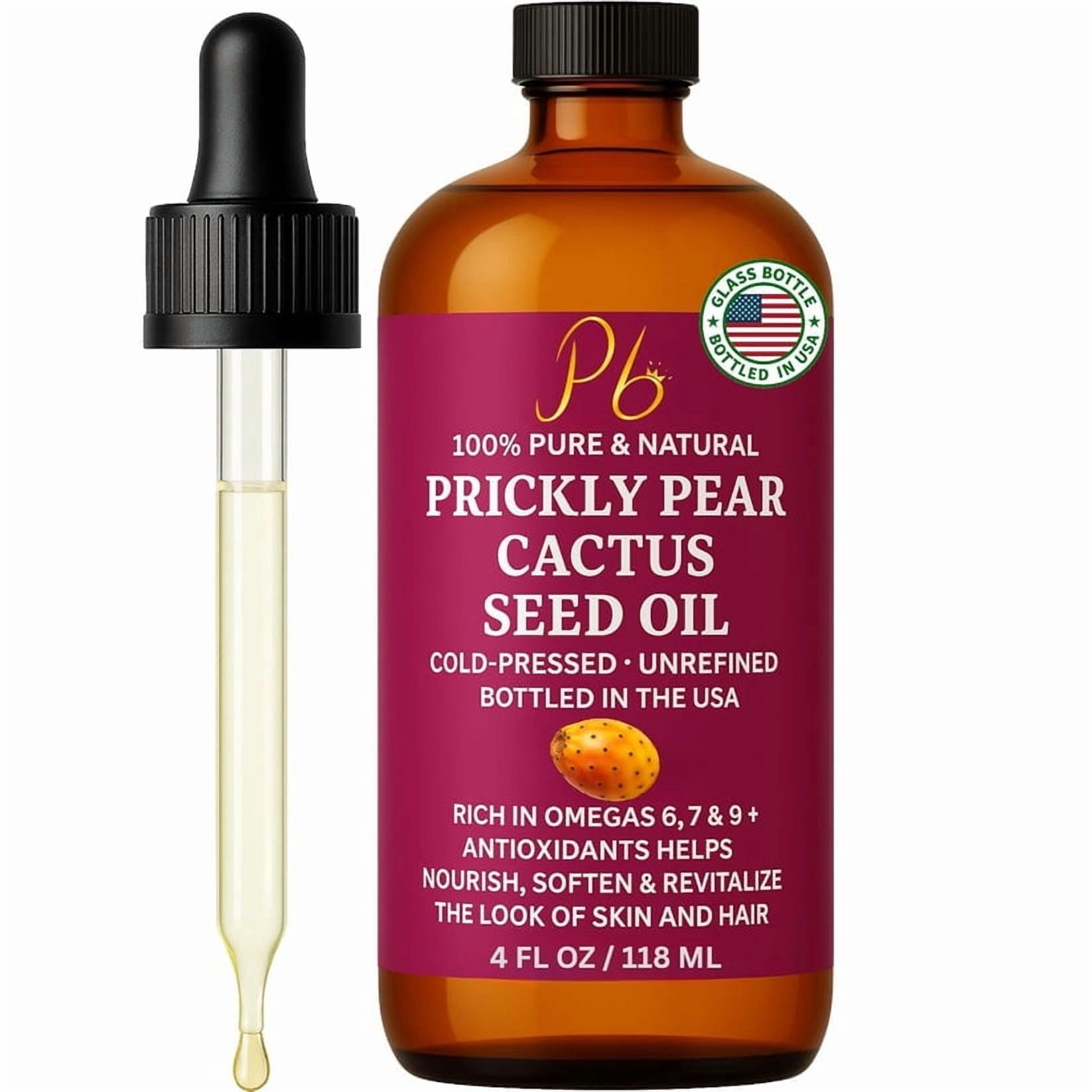 Pomberries Prickly Pear Seed Oil 4 fl oz | 100% Pure Cold-Pressed ...