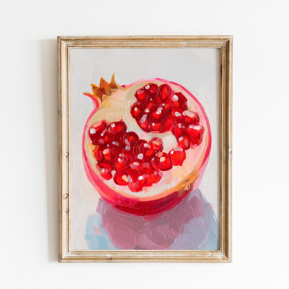 Pomegranate Fruit Pastel Kitchen Decor Modern Life Art Red Food Artwork ...