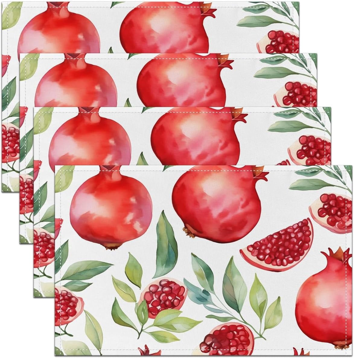 Pomegranate Table Mats Placemat 12"x18" Cartoon Fruit Placemats Set of ...