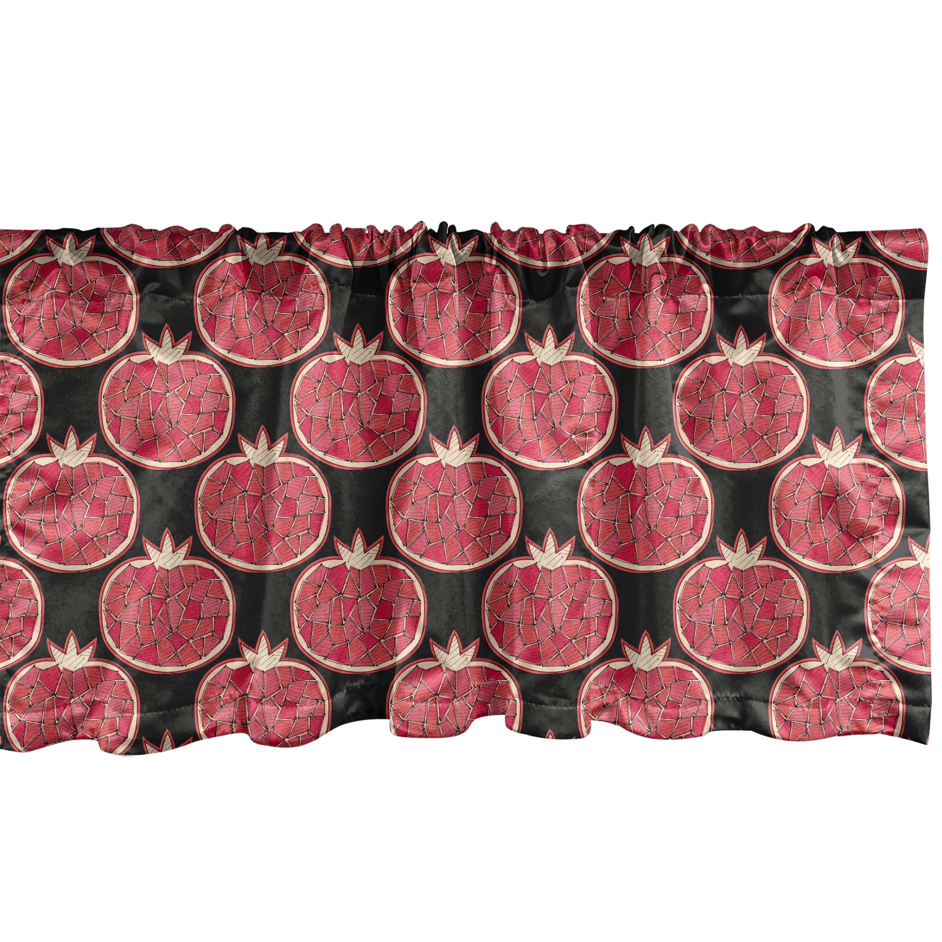 Ambesonne Pomegranate Valance Pack of 2, Mosaic Fruit, 42"X18 ...