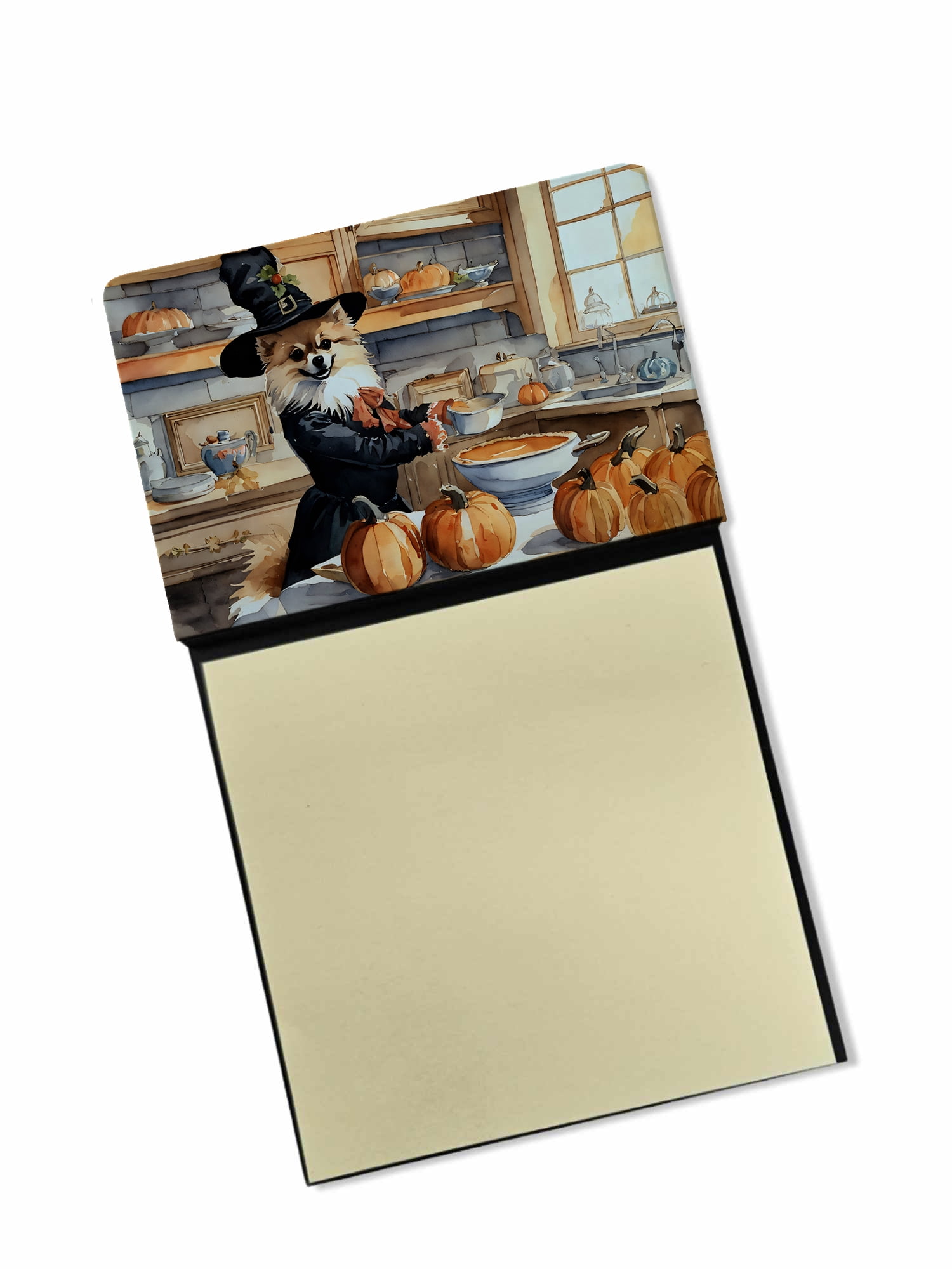 Pomeranian Fall Kitchen Pumpkins Sticky Note Holder 3.25 in x 5.25 in ...