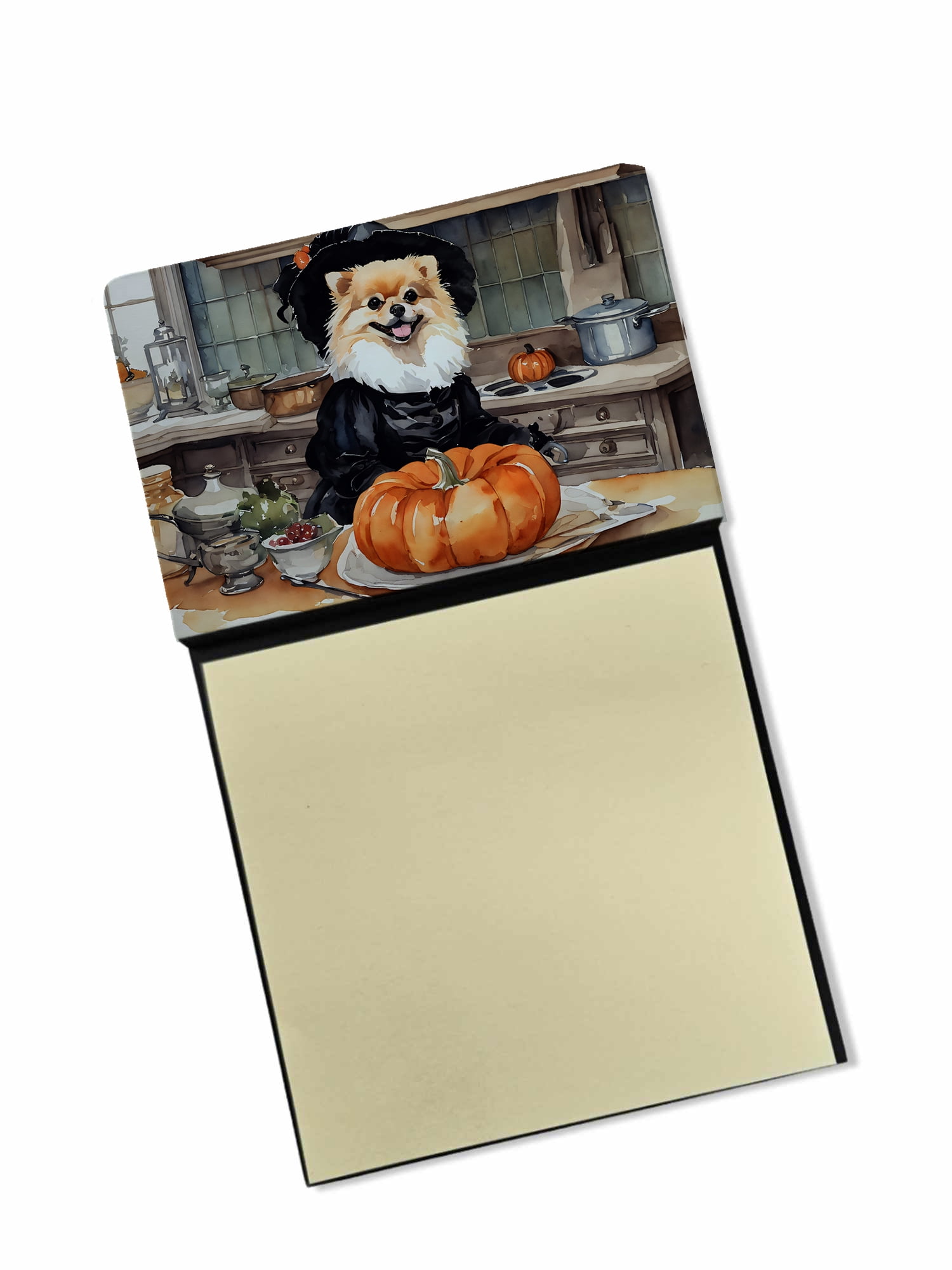 Pomeranian Fall Kitchen Pumpkins Sticky Note Holder 3.25 in x 5.25 in ...
