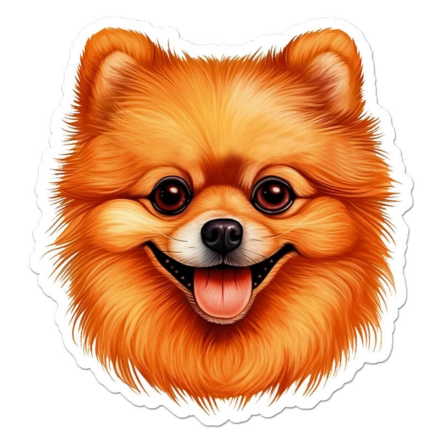 Pomeranian Pom Dog Sticker Indoor Outdoor Phone Decal Water Bottle ...