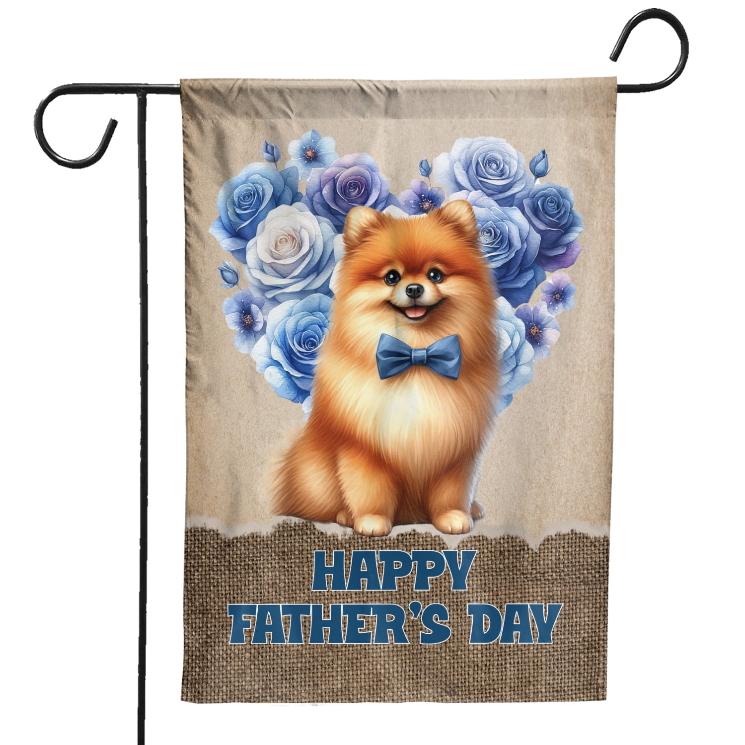 Pomeranian Proud Dad Happy Father's Day Garden Flag 12x18in Double ...