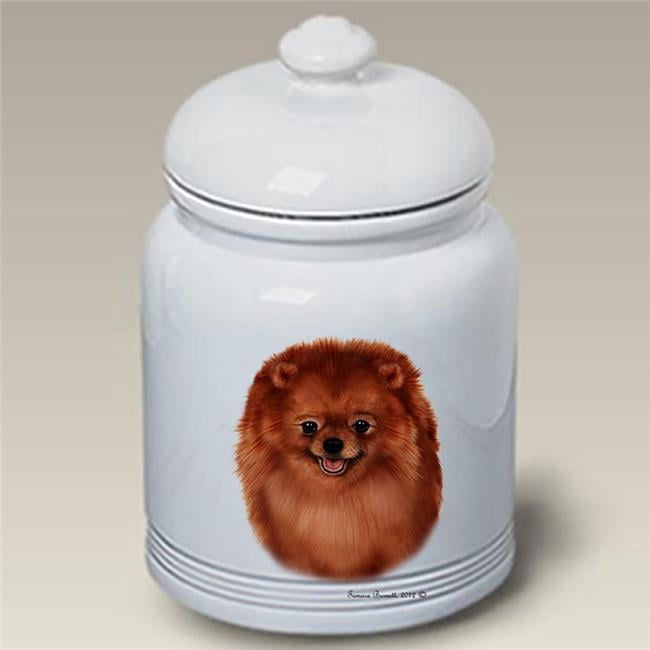 Pomeranian Red Stoneware Ceramic Doggie Treat Jar - Walmart.com