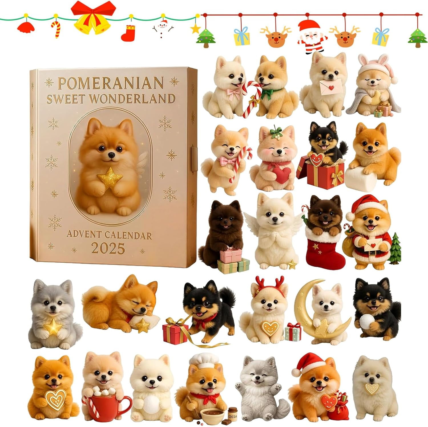 Pomeranian Sweet Wonderland Advent Calendar 2025, Featuring 24 Hand ...