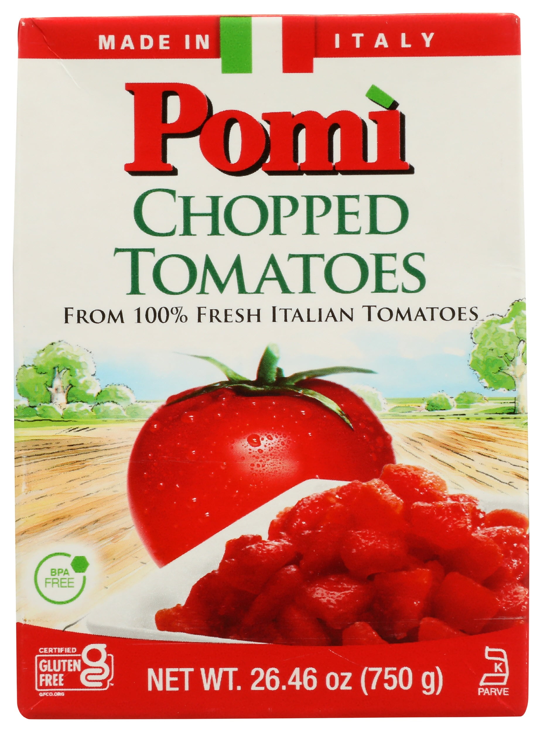 Pomi Chopped Tomatoes, 26.46 oz, 1/4 cup per serving, 12 servings per ...