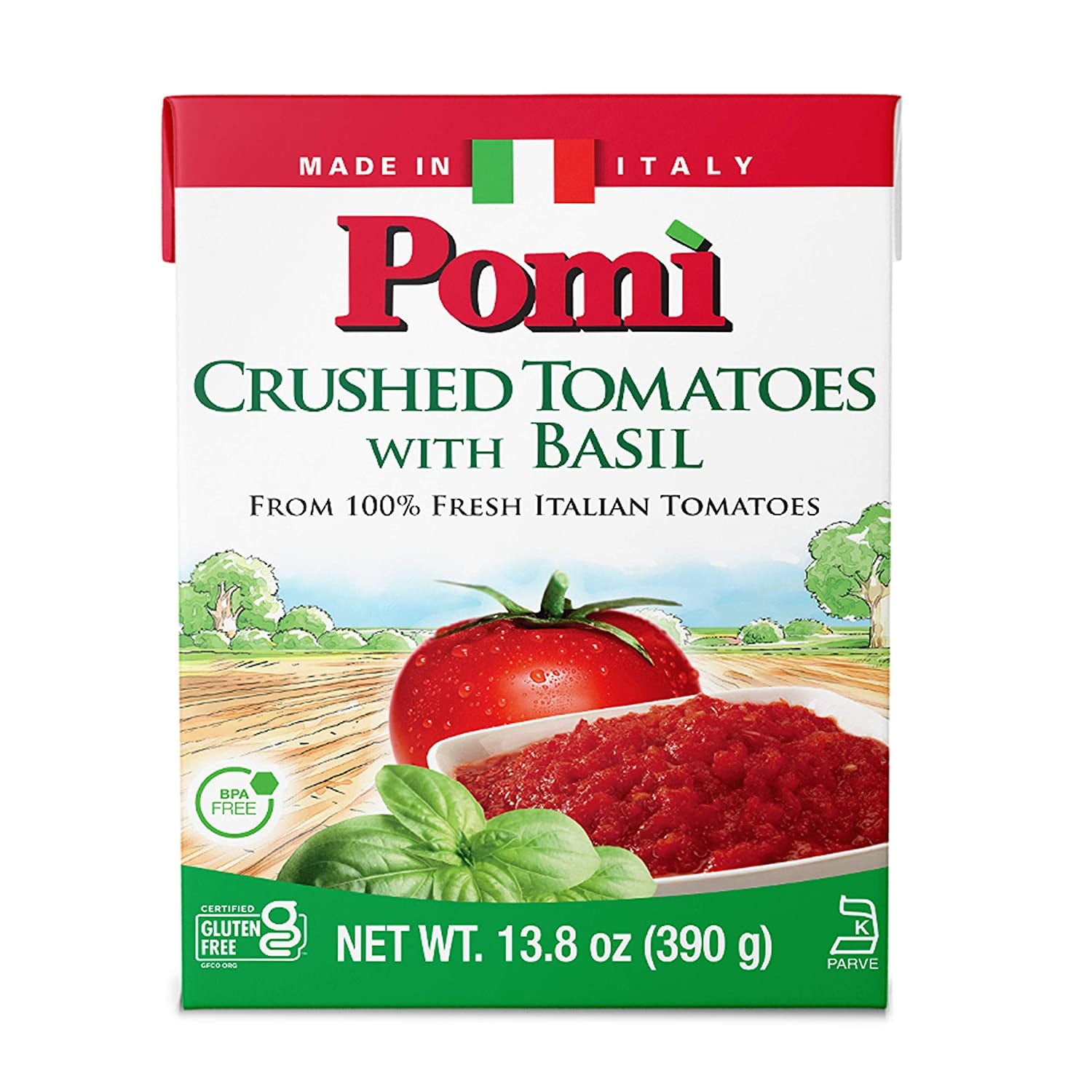 Pomi Crushed Tomatoes With Basil -- 13.8 oz Pack of 4 - Walmart.com
