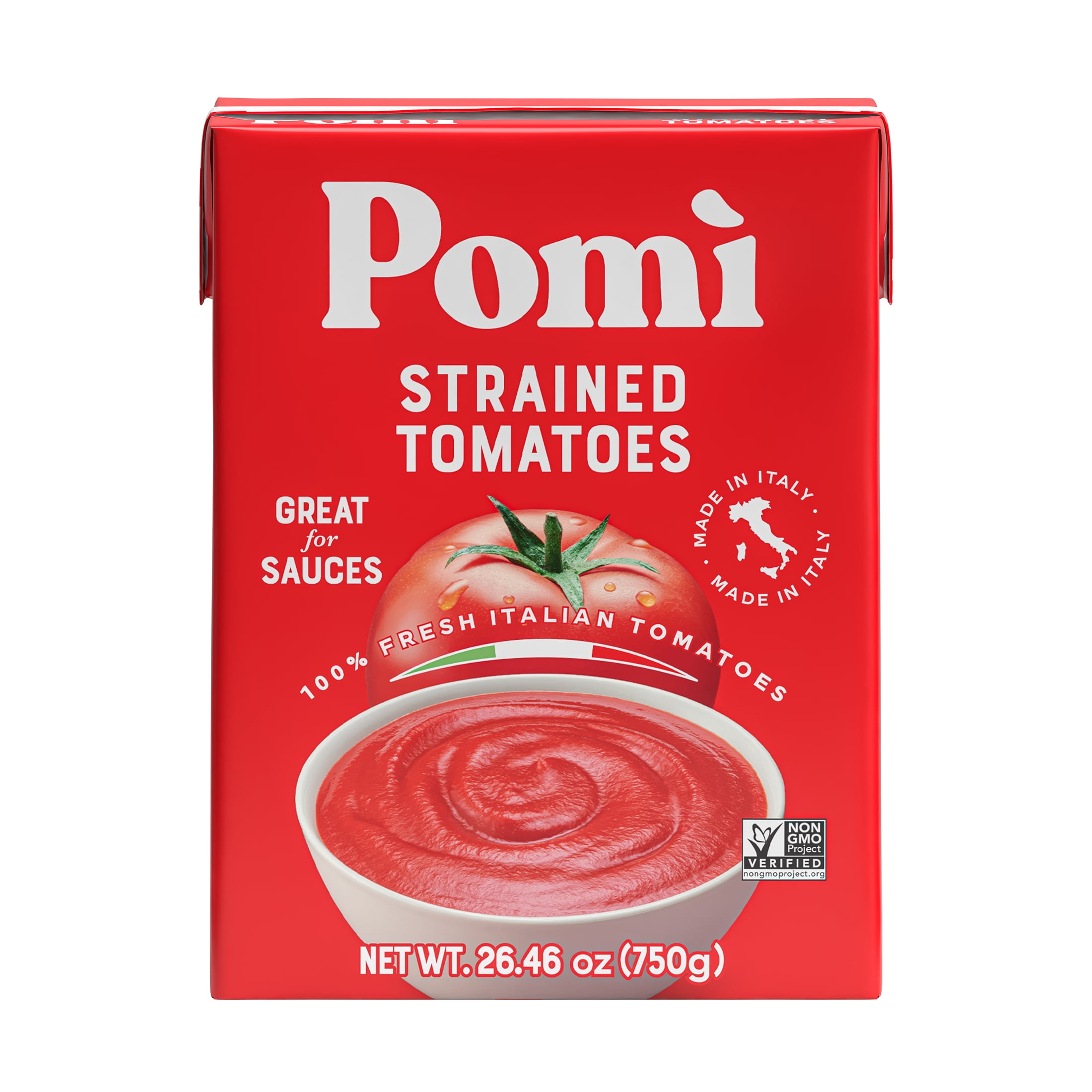 Pomi Strained Tomatoes, 26.46 oz, 1/4 Cup per serving, 12 servings per ...