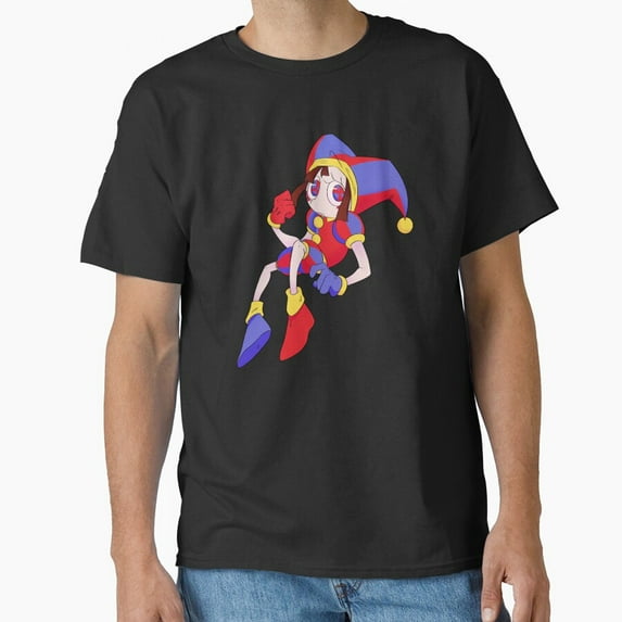 Pomni Digital Circus-Inspired Retro Cartoon Expression Unisex T-Shirt ...