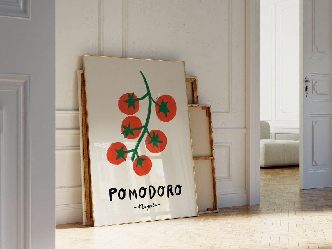 Pomodoro Napoli Wall Art, Cherry Tomato Poster, Food Art Print ...