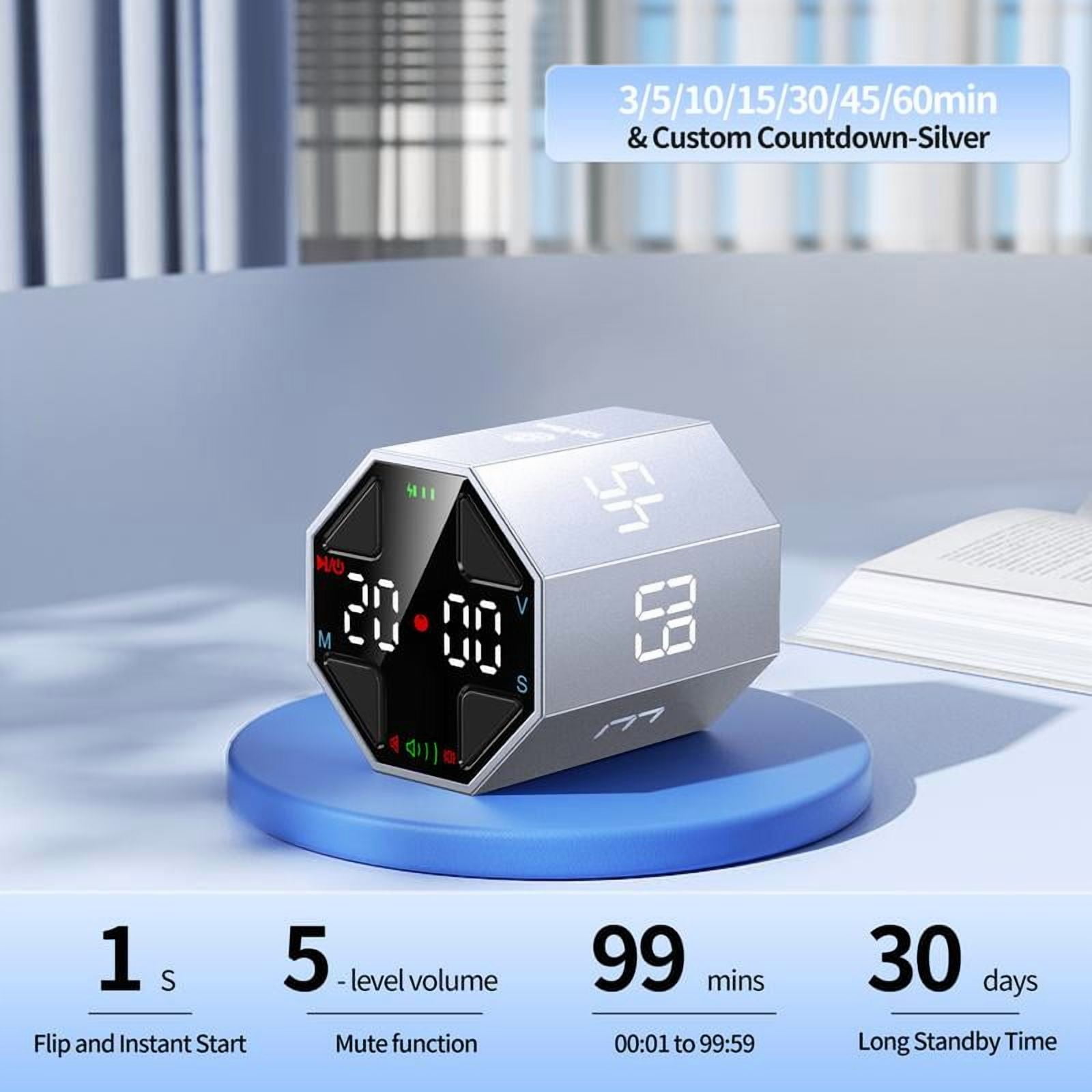 Pomodoro Technique Timer Cube, Productivity Timer, Pause and Resume, Silent and Adjustable Sound ...