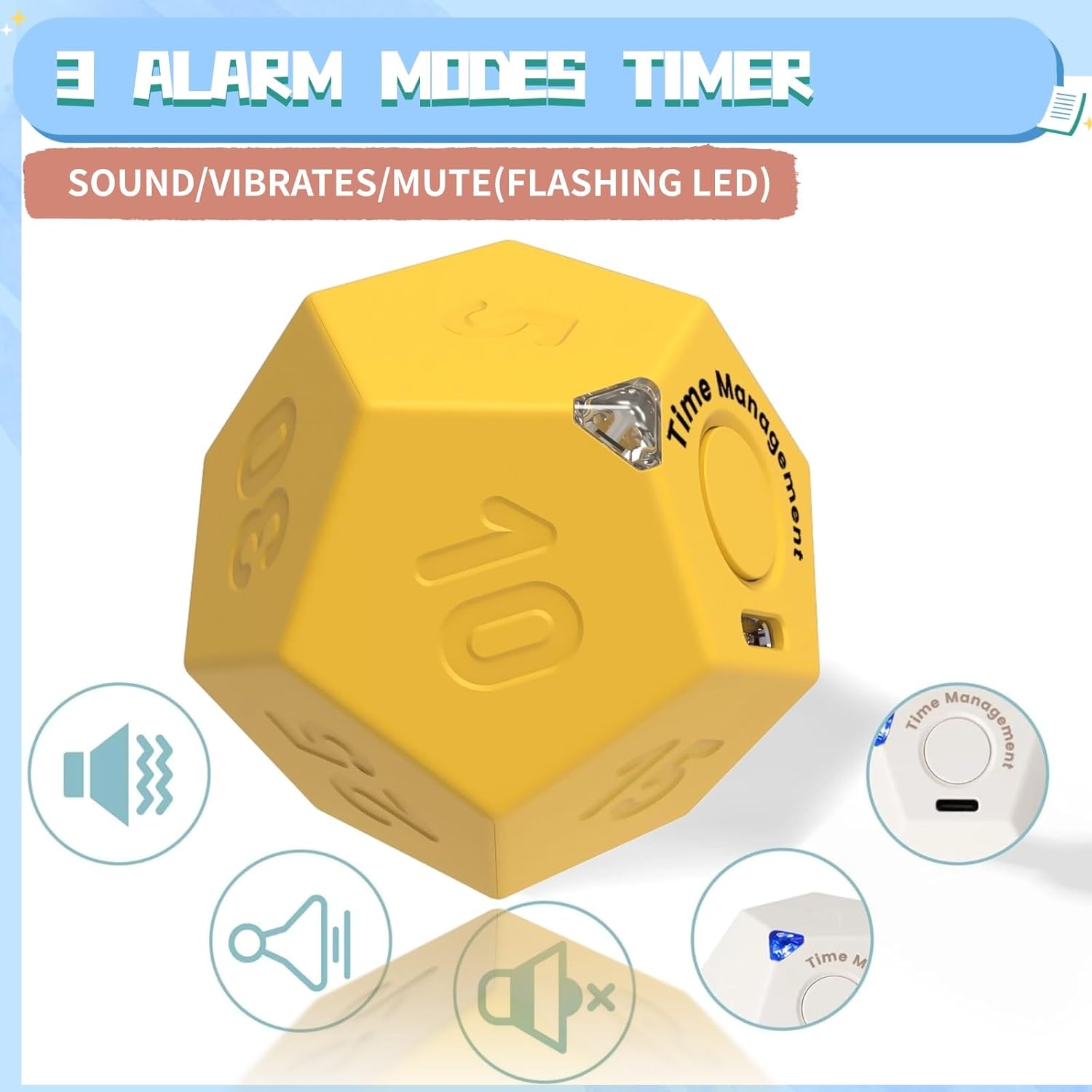 Pomodoro Timer Mini Smart Productivity Timer 11 Preset Time Cube Timer Typ