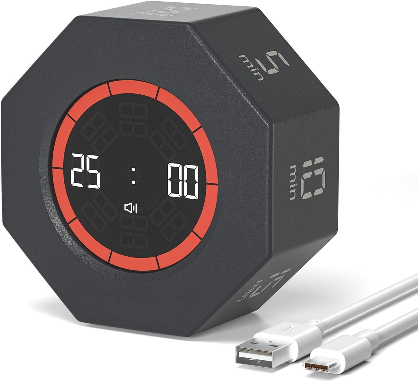 Pomodoro Timer, Rotating Cube Time , Flip Gravity Sensor with 7 Presets ...