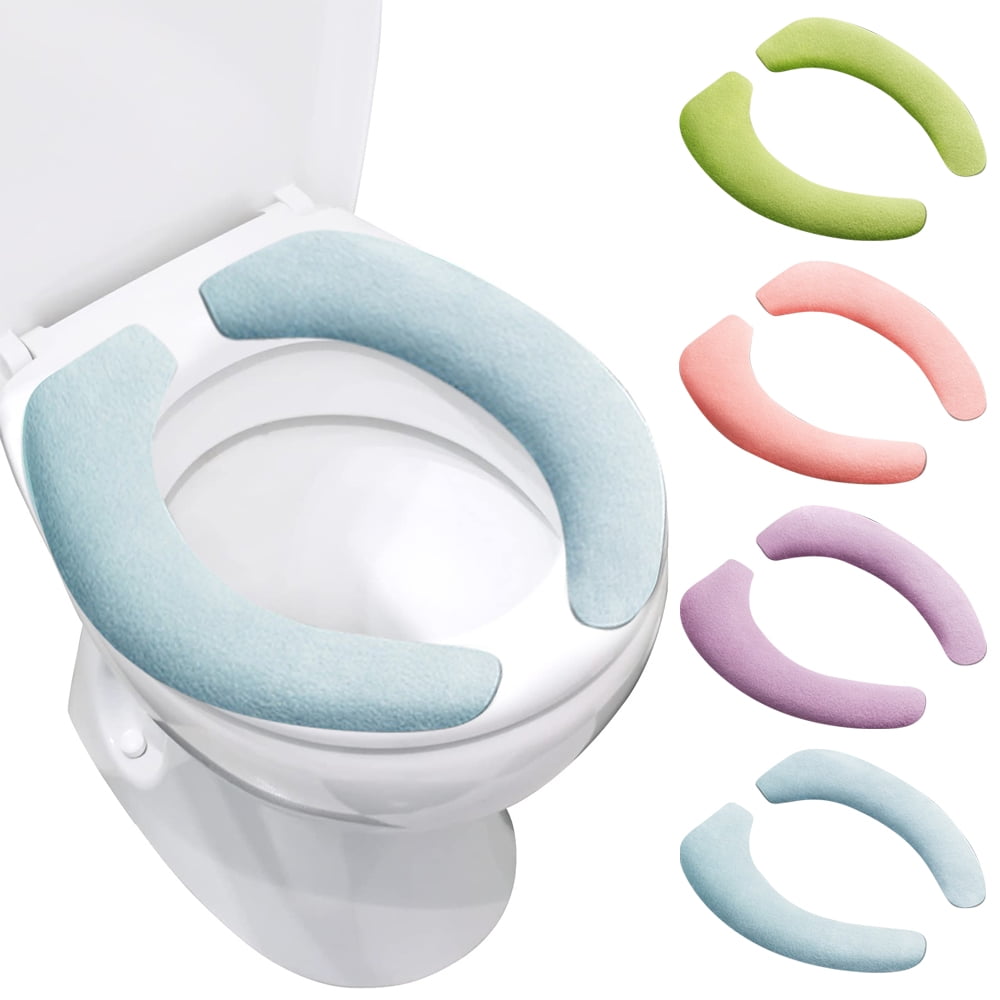 Pomoko Bathroom Warmer Plush Toilet Seat Cover Pads, 4 Count - Walmart.com