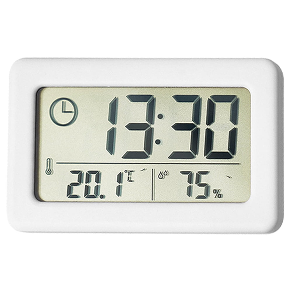 Pomoko LCD Wall Mount Alarm Clock, Outdoor and Indoor Temperature ...