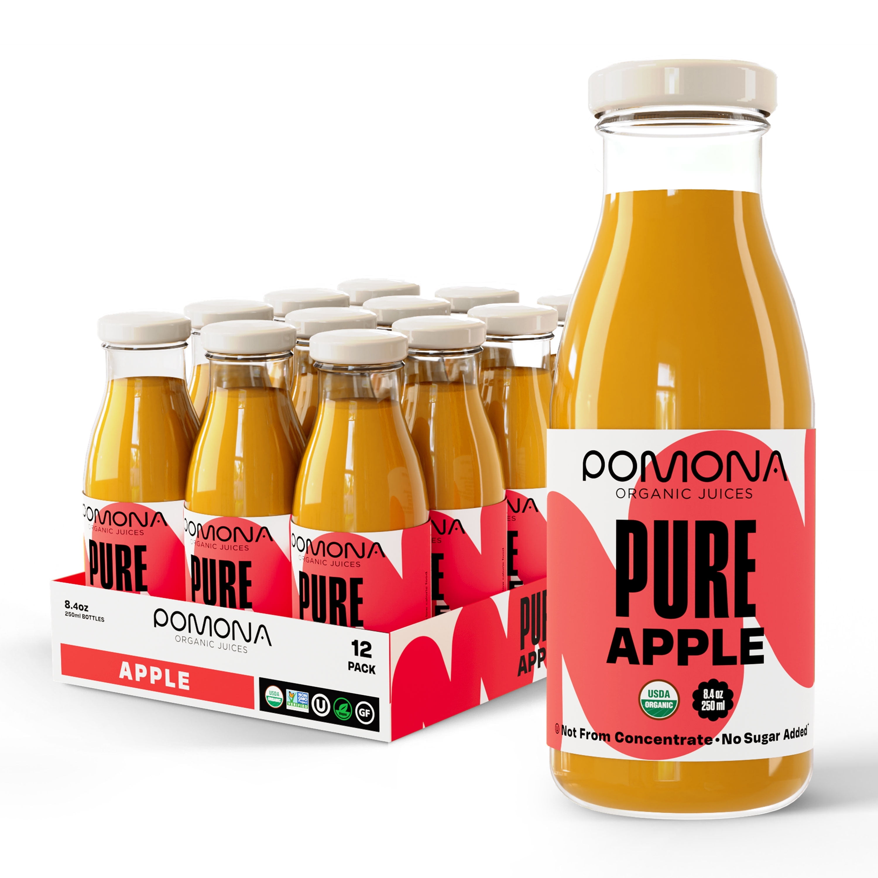 Pomona Organic Juices, Apple Juice, 8.4 oz, 12-Pack - Walmart.com